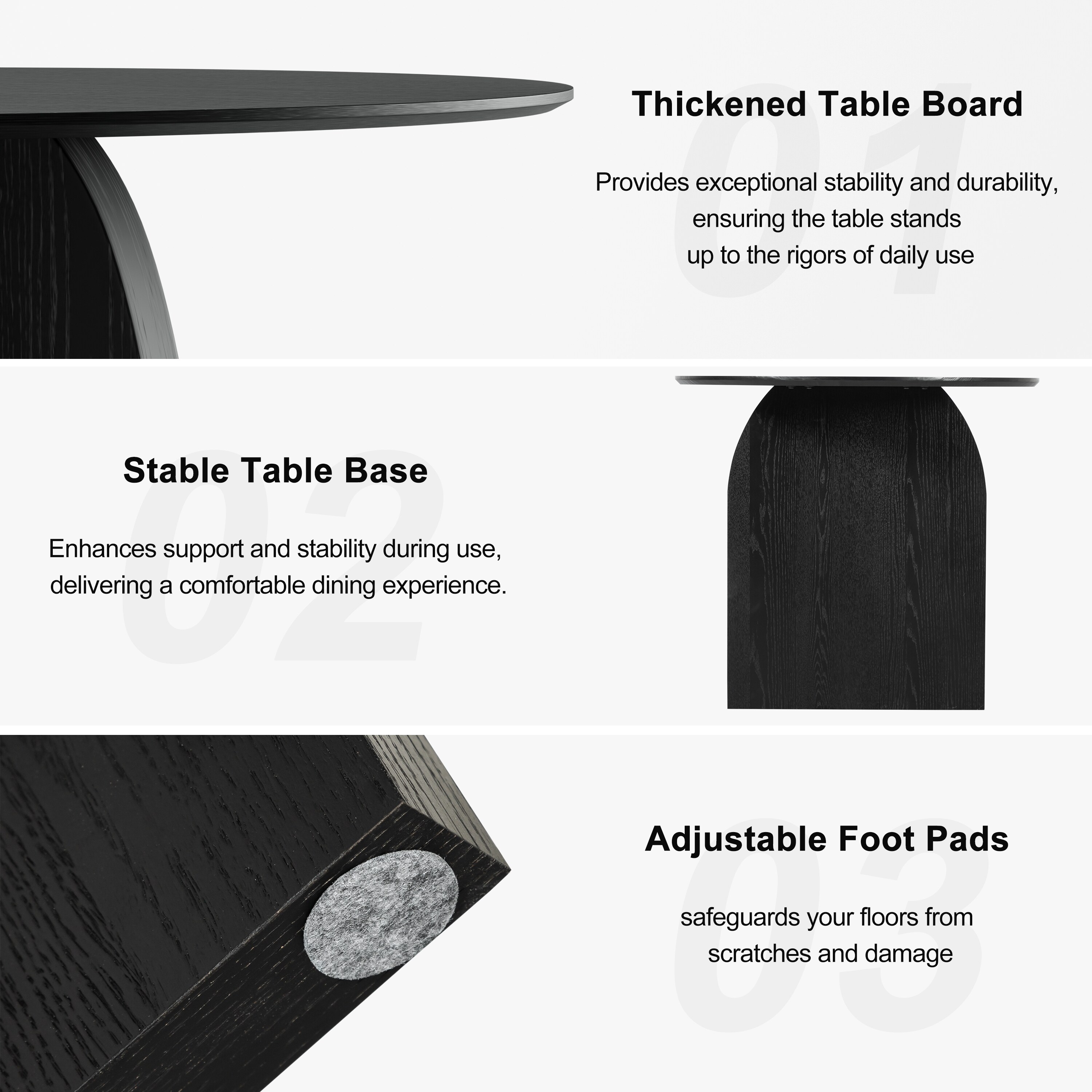 Dovelina Solid Wood Oval Dining Table Kitchen Table with Double ...