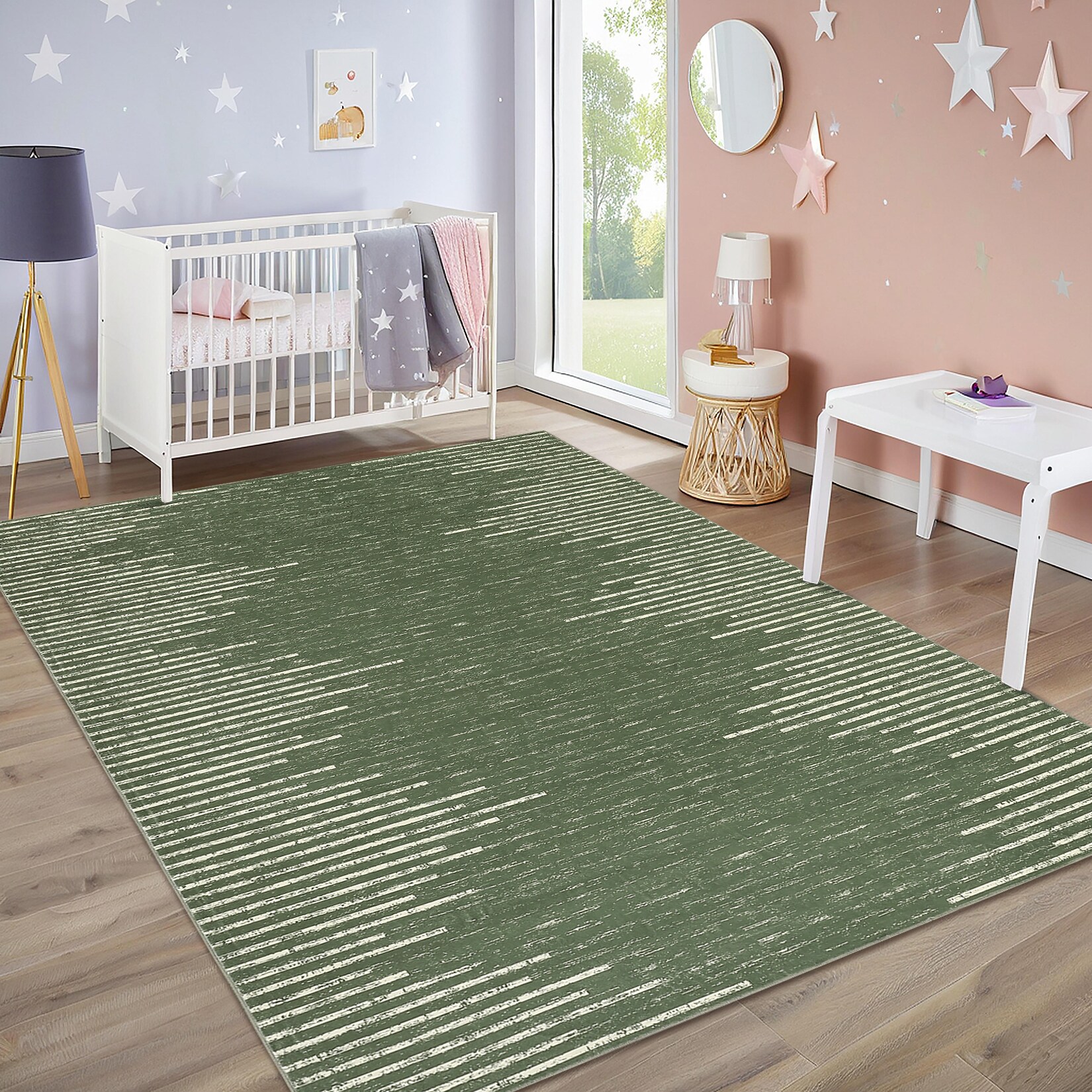 WhizMax Green Modern 10 x 13(ft) Rectangular Washable Indoor Soft Non ...