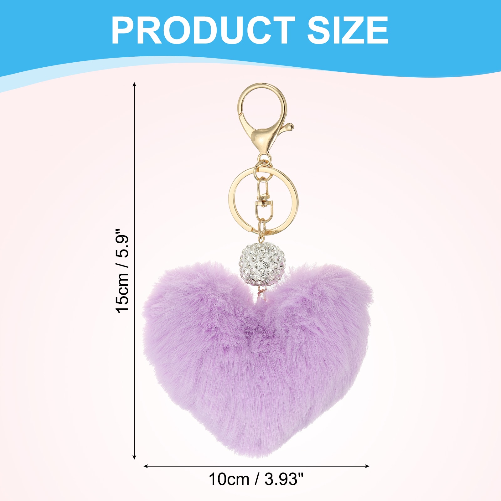 PATIKIL Faux Fur Pom Pom Keychain Artificial Cute Puff Ball Keychain ...