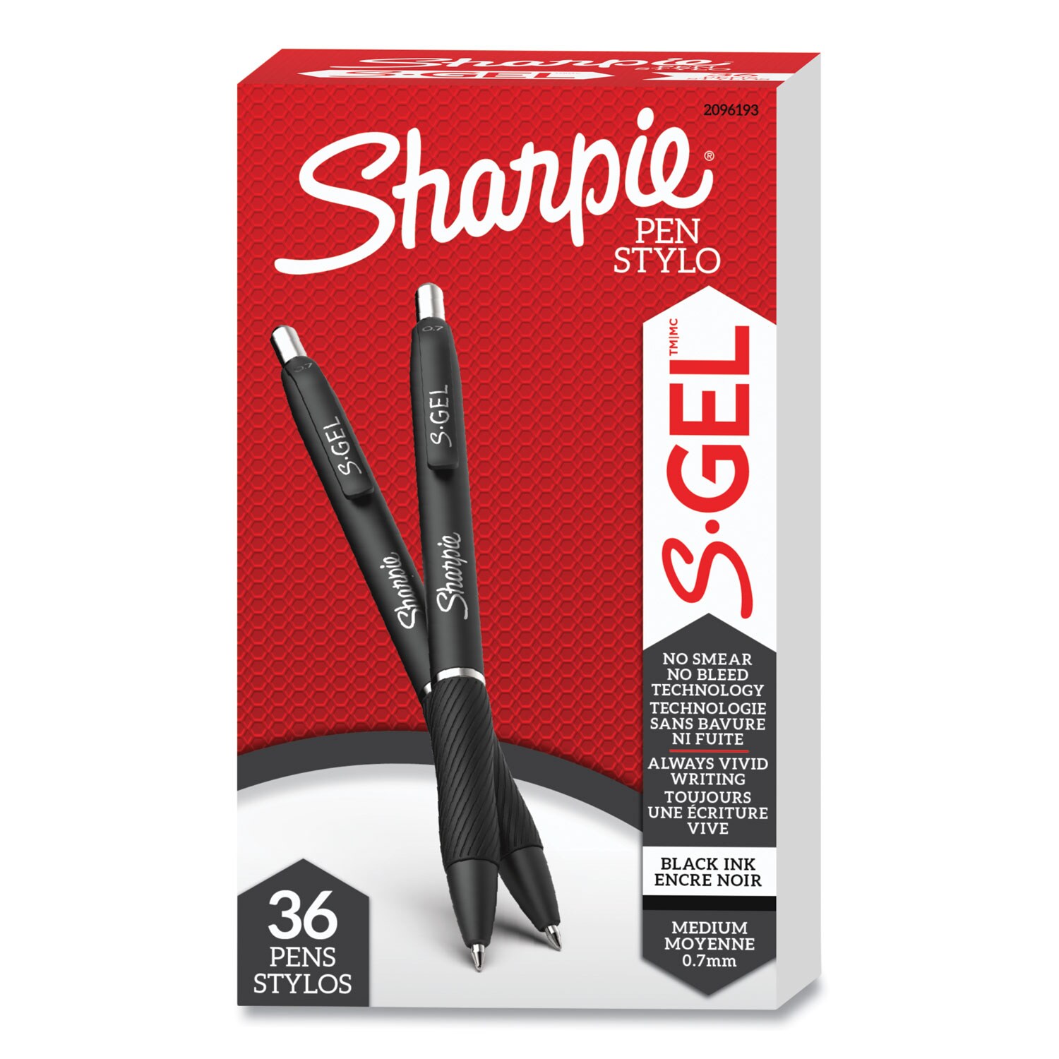 Sharpie S Gel High Performance Gel Pen Retractable Medium 0.7 mm Black ...