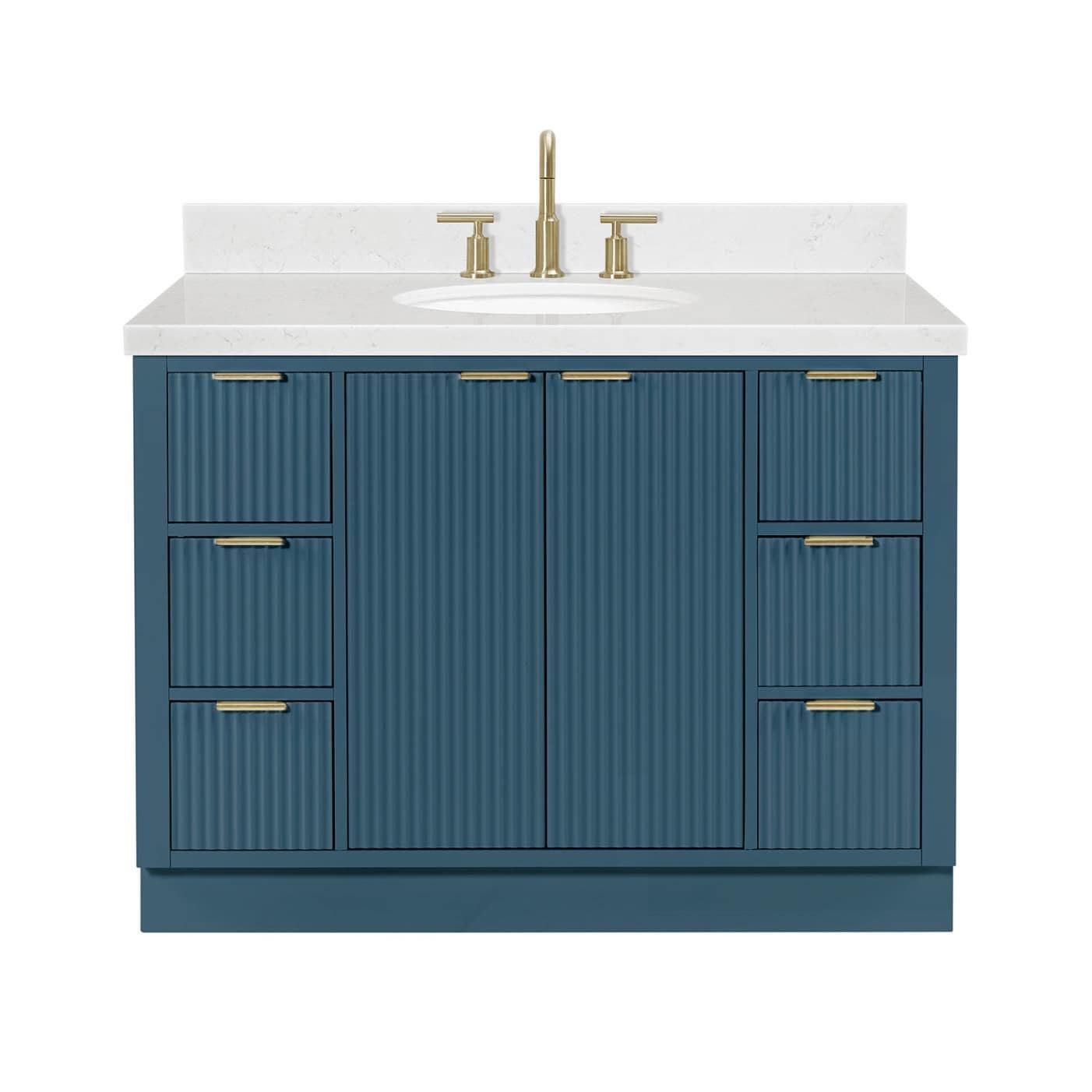 ARIEL Milan 48-in Vintage Blue Undermount Single Sink Bathroom Vanity ...