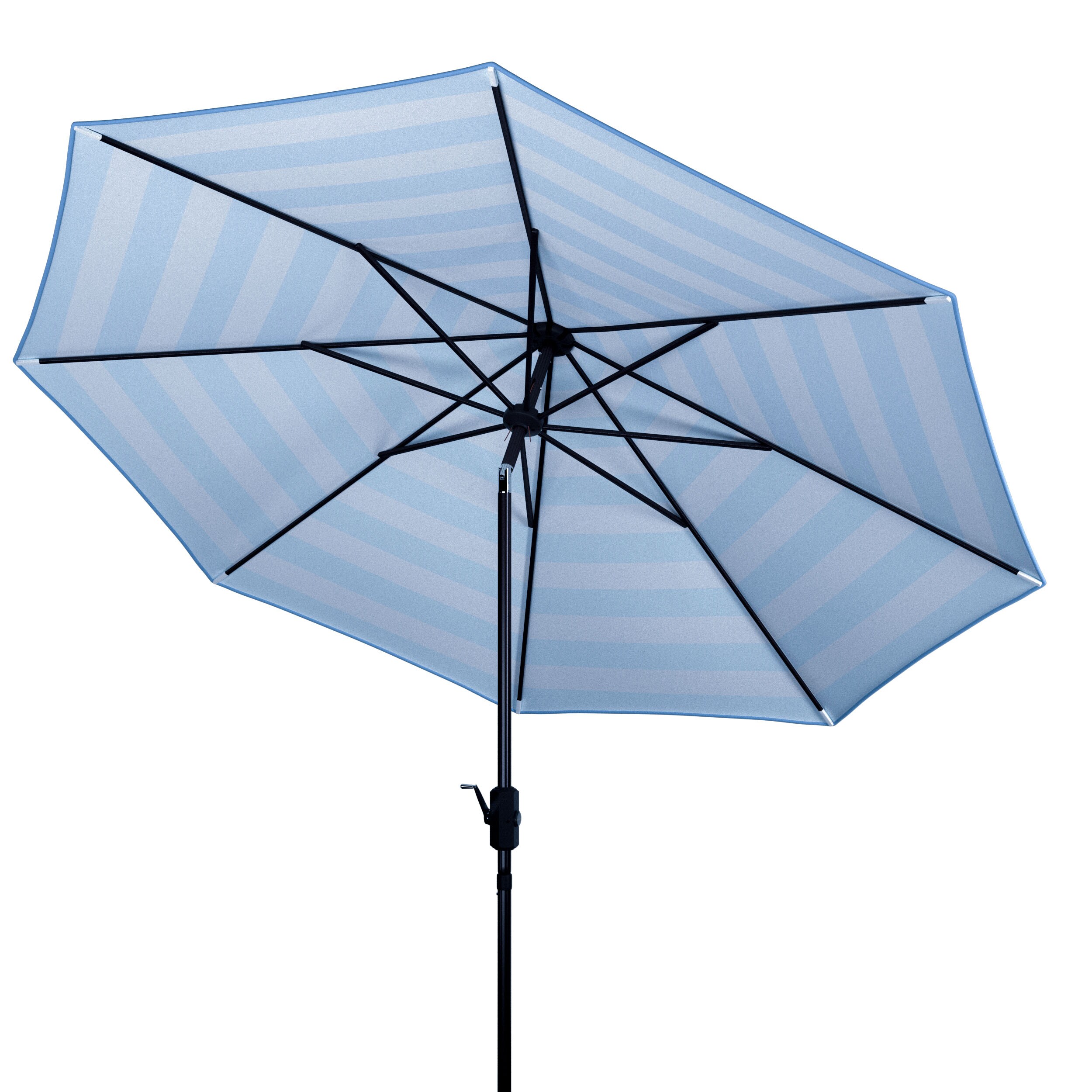 Safavieh Iris Fashion Line 9 Ft Round Umbrella/Baby Blue with White ...