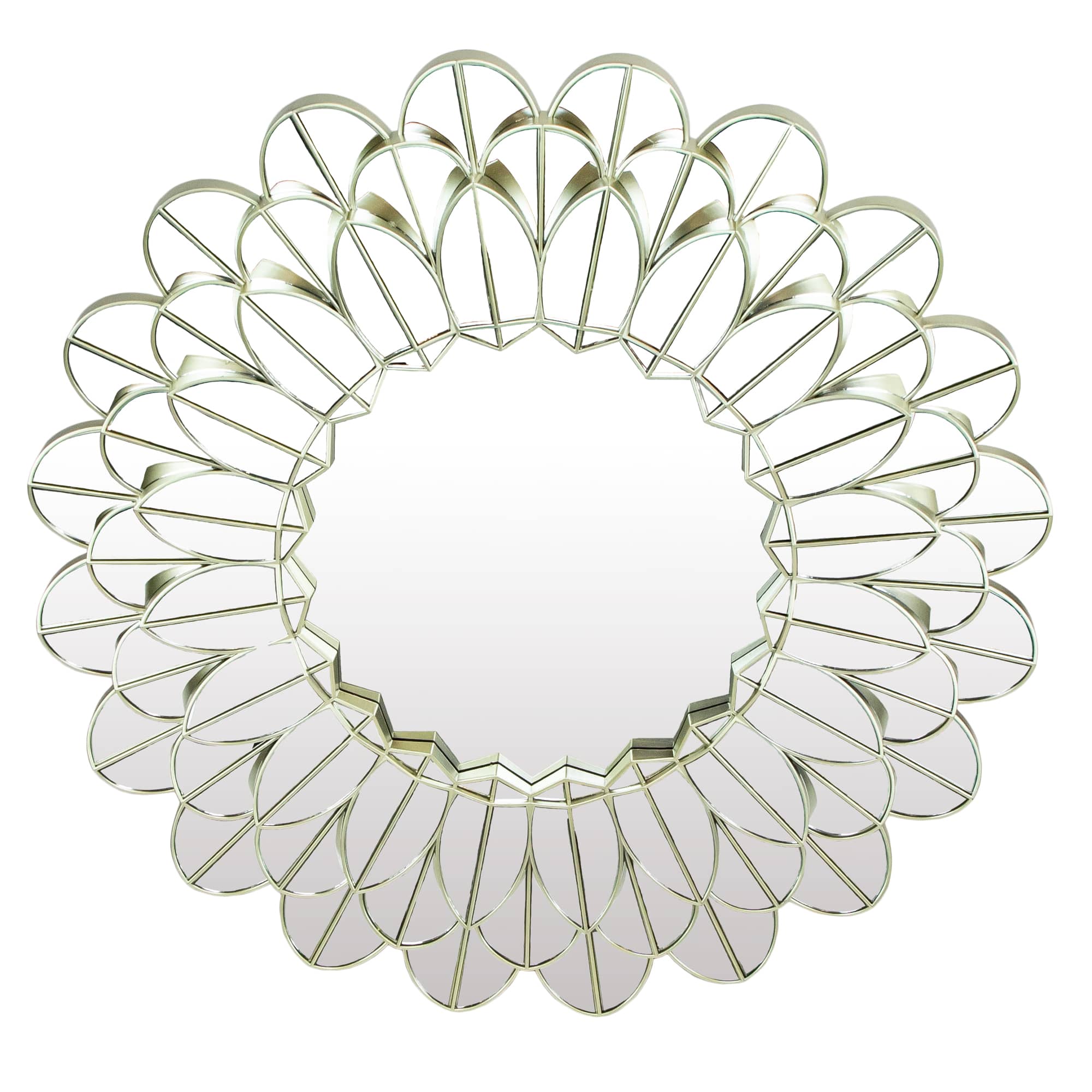 Northlight 31 inch Champagne Gold Sunflower Round Wall Mirror in the ...