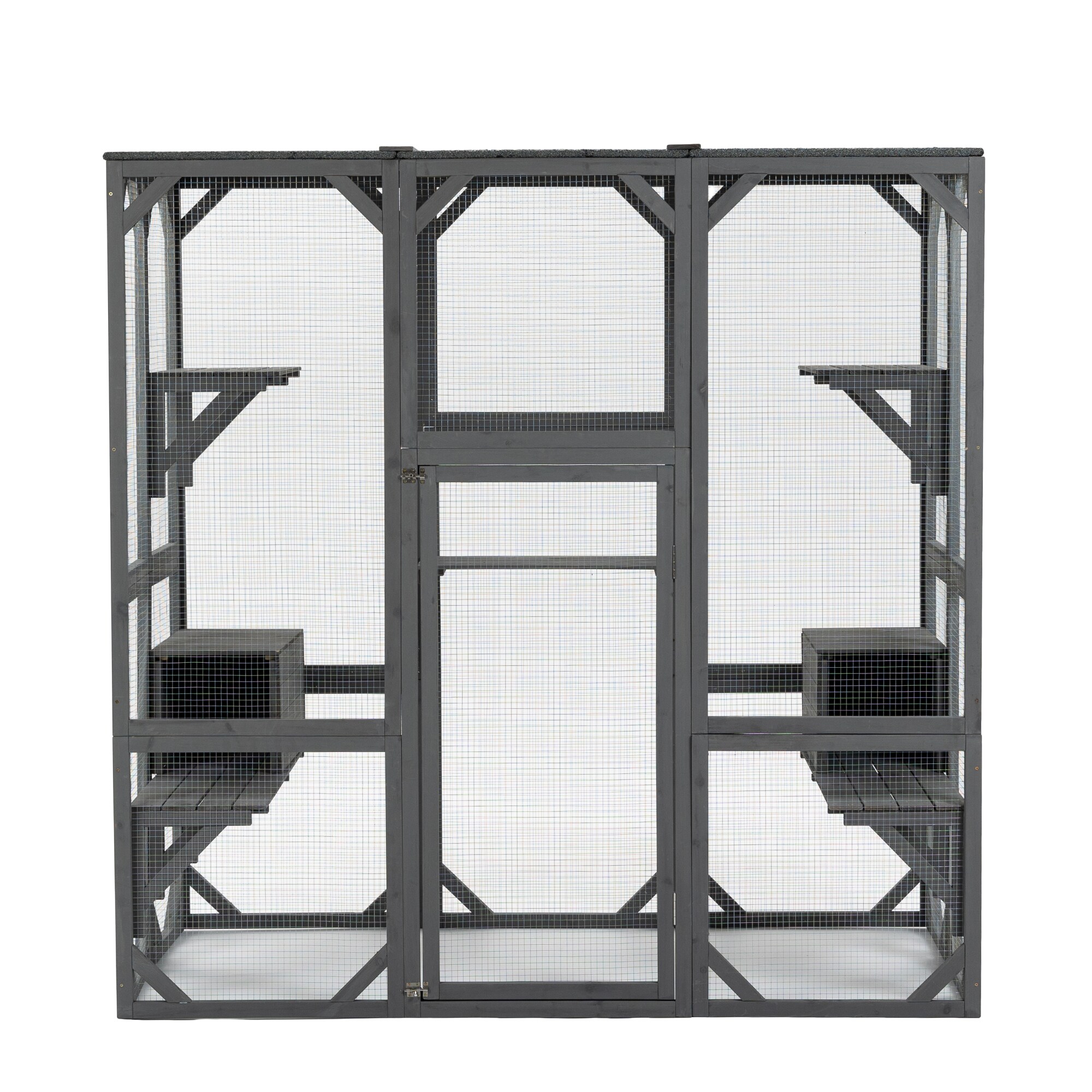 Huluwat Outdoor Cat House Wooden Catio Enclosure or Cover - Large Cat ...