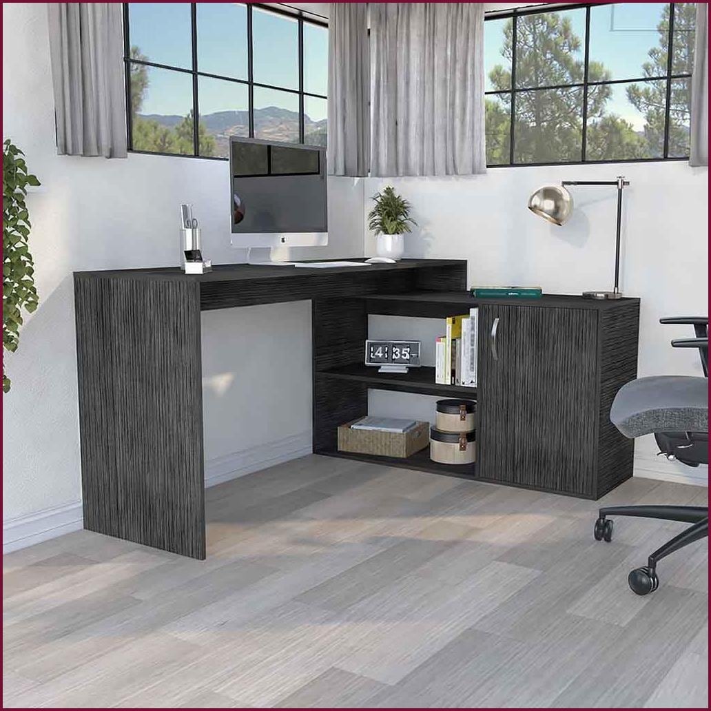 SunJet Desks Modern L Shaped Computer Desk with Open Closed Storage 59 ...
