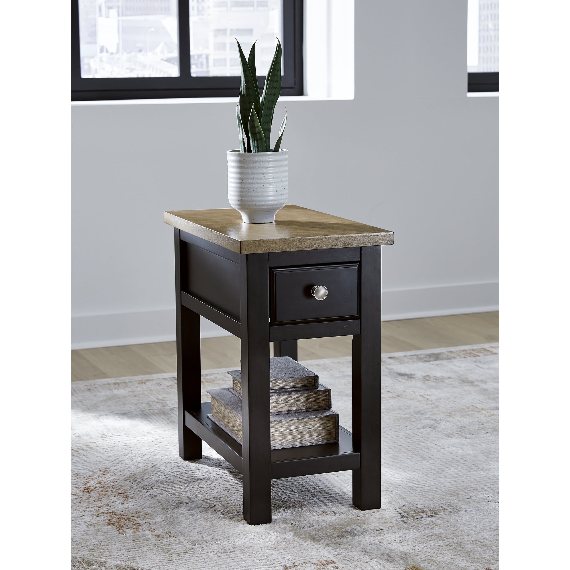 Signature Design by Ashley Drazmine Brown Chairside End Table with USB ...