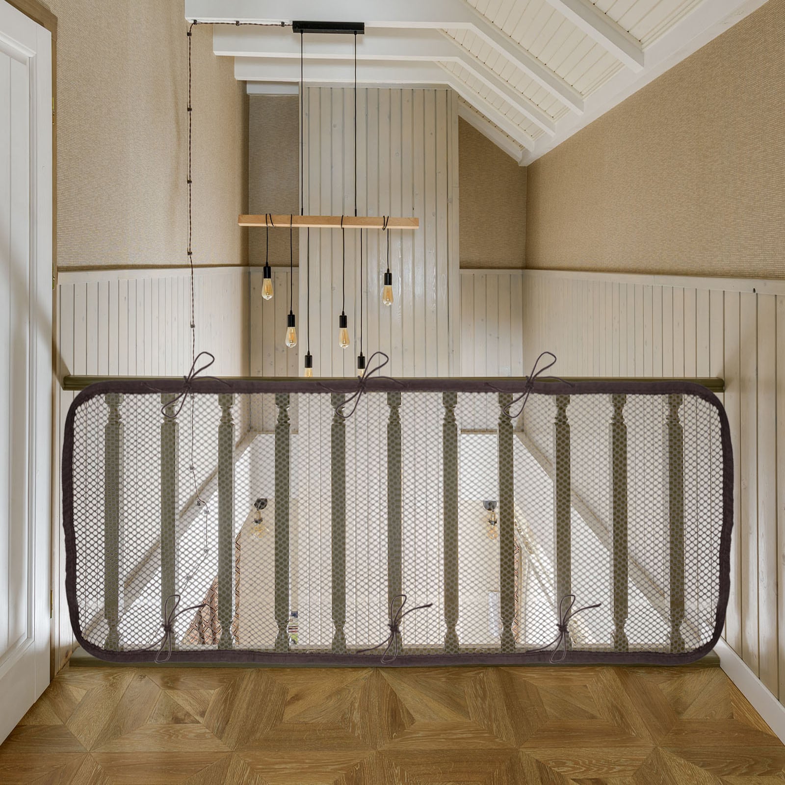 Unique Bargains 10ftx2.6ft Stair Banister Guard Net Balcony Railing ...