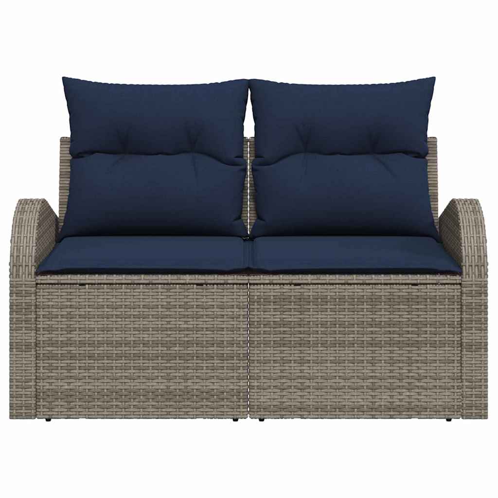 vidaXL Garden Sofa Gray 124 x 62 x 85 cm poly rattan in the Patio ...