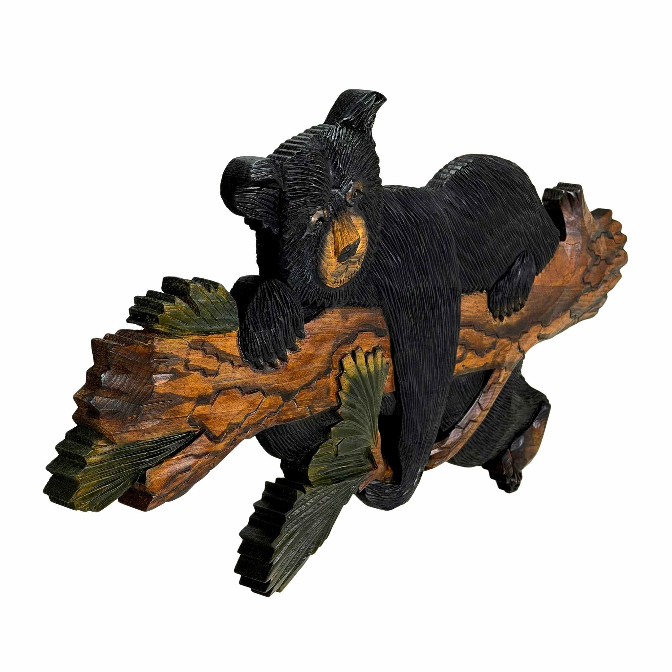 Zeckos Bear on Branch Wood Wall Sculpture 31 x 14.75 Inch Rustic ...