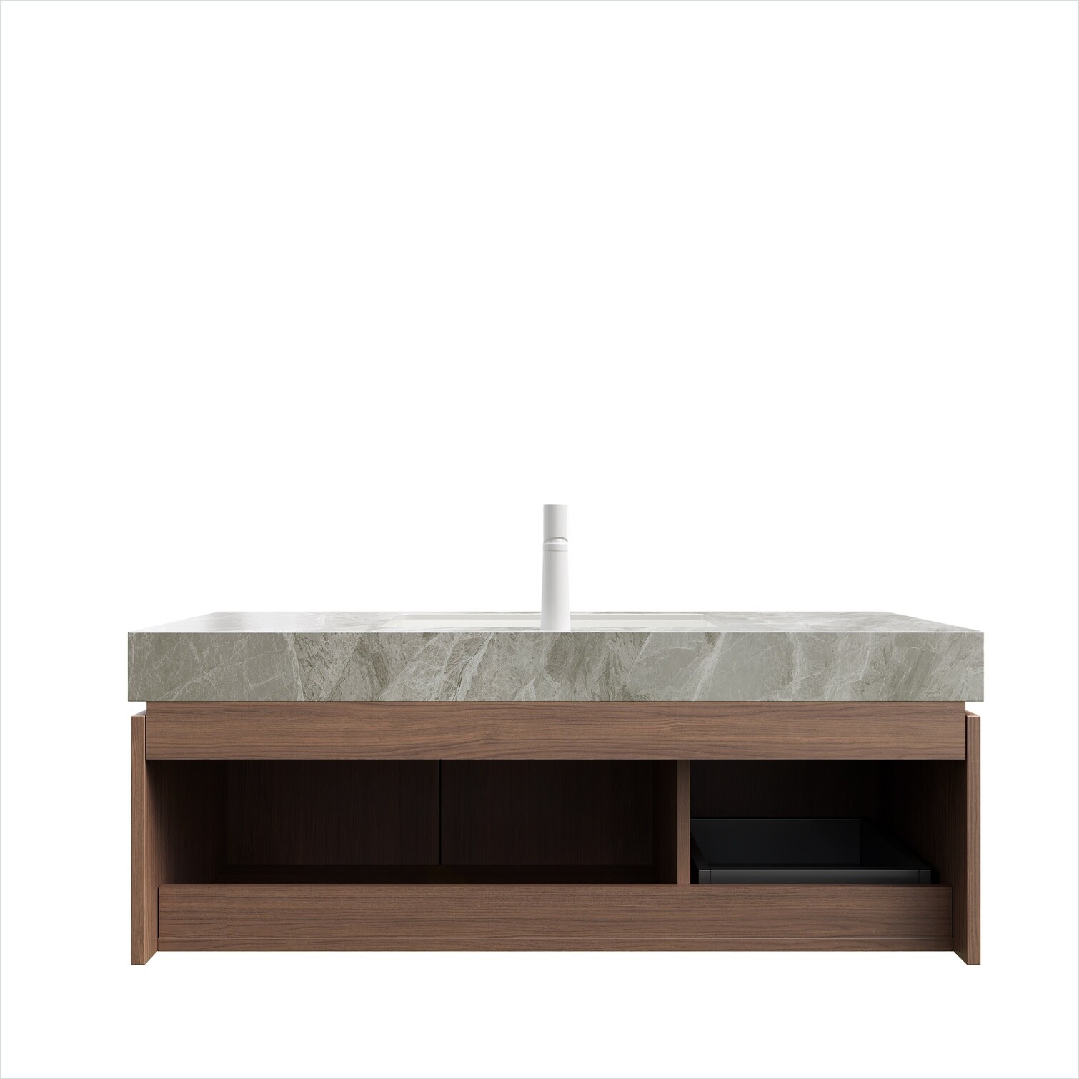 SunJet Italian-style 48 floating bathroom vanity with sintered stone ...