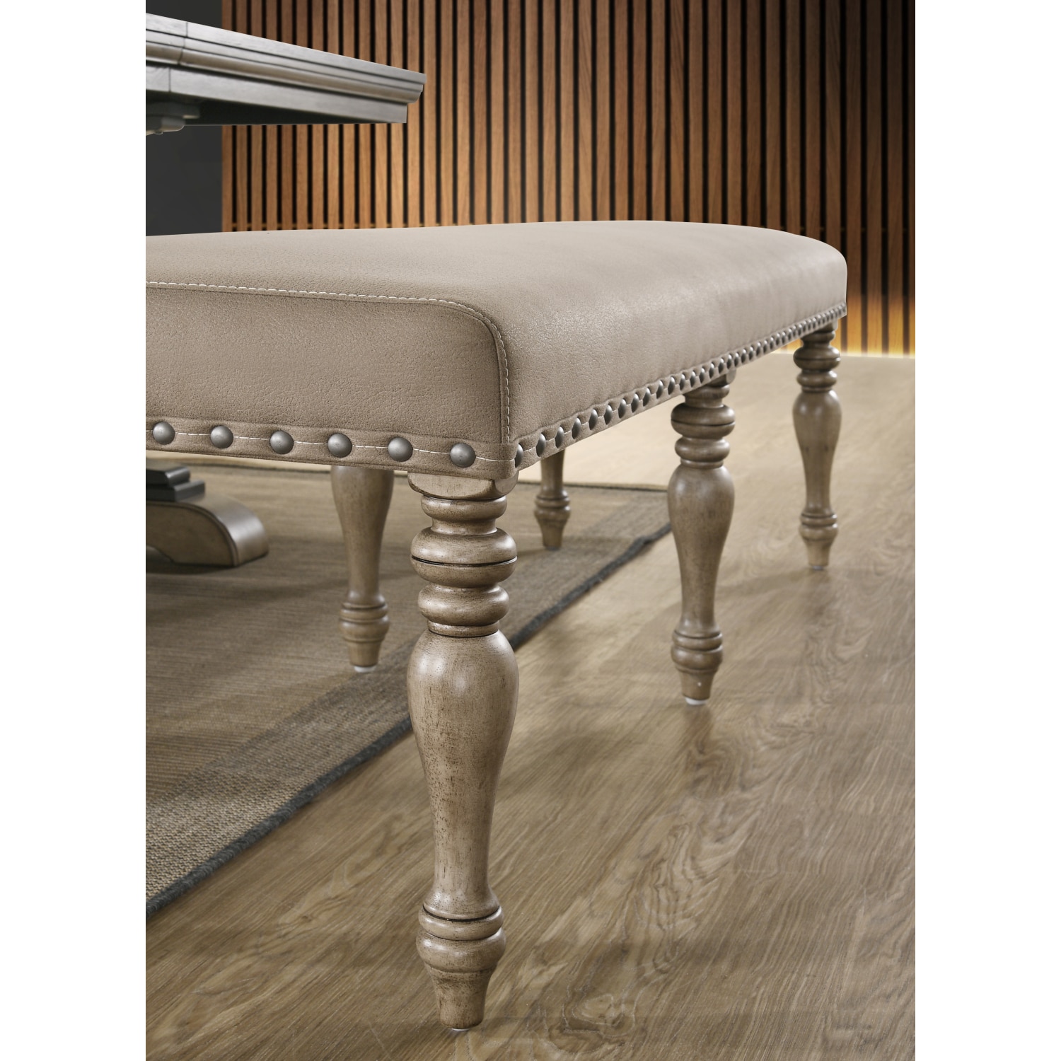Streamdale Furniture Streamdale Microfiber Upholstered Bench with Nail ...