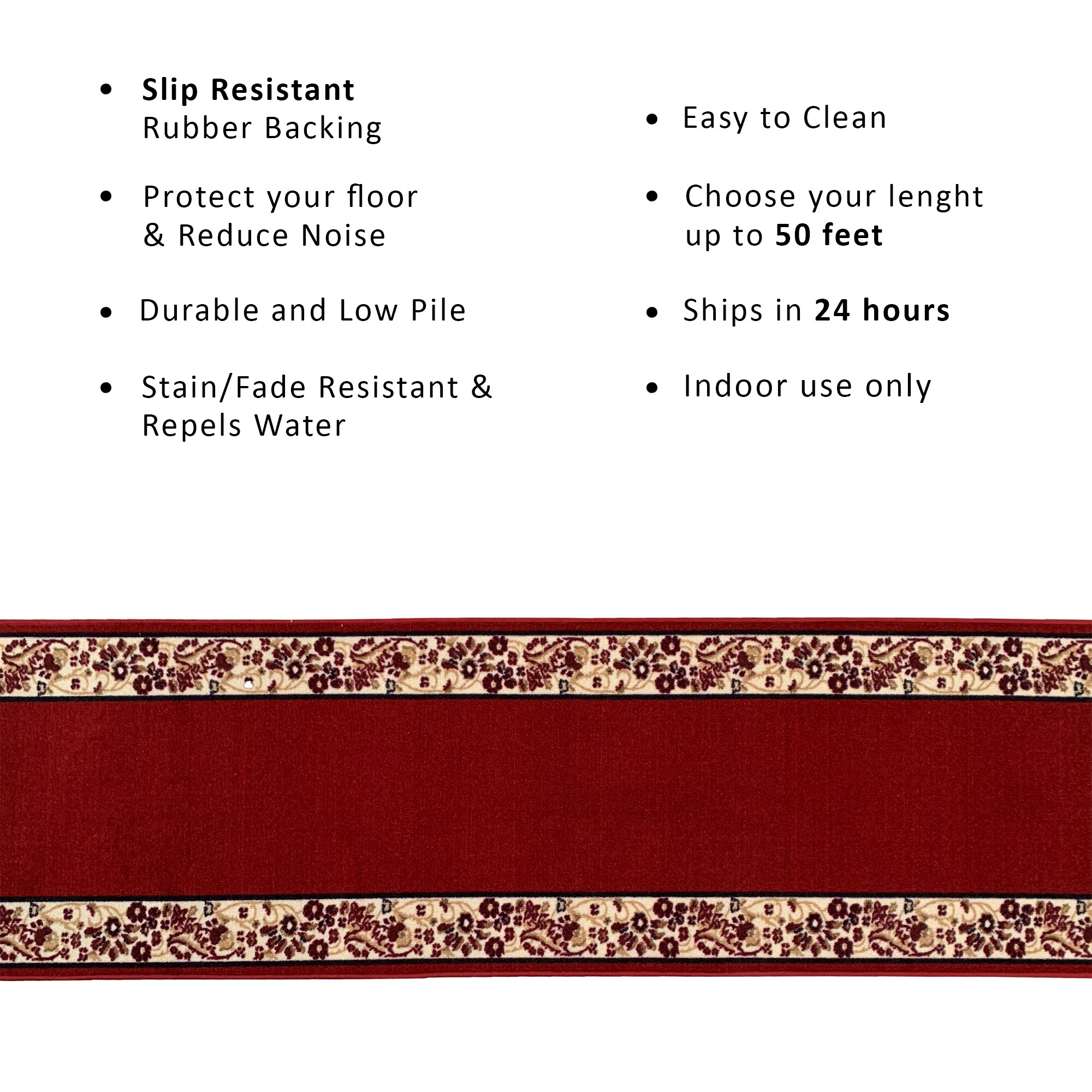 Playa Rug 2'2" x 31' Non-Slip Custom Cut Carpet for Hallways 2 x 31 (ft ...