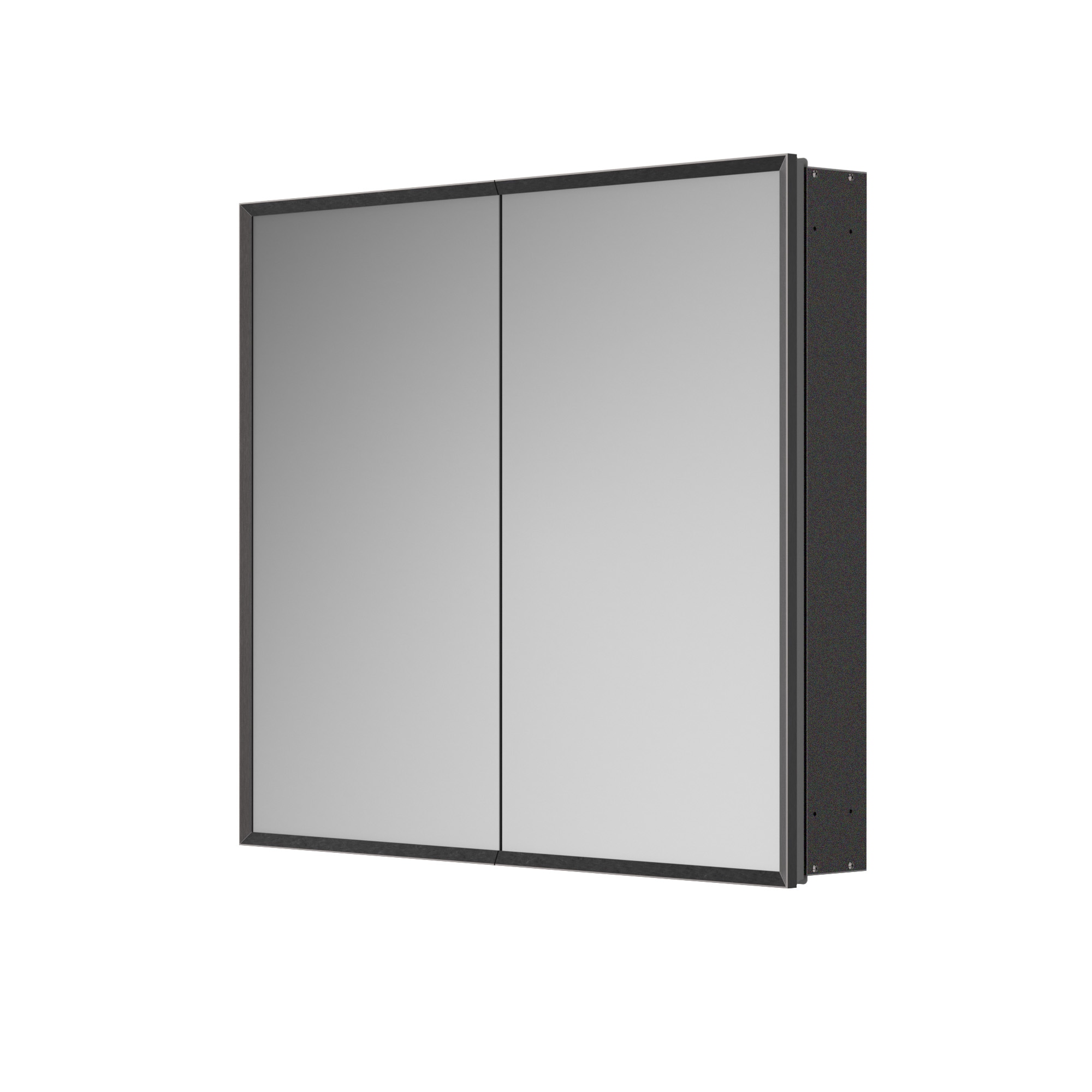 TETOTE 30x26 Inch White Square Corner Metal Framed Mirror Cabinet with ...