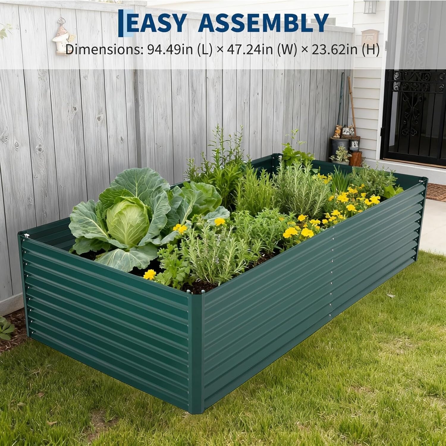 Garvee Raised Garden Bed 8 x 4 x 2 FT Galvanized Steel Kit with Zipper ...