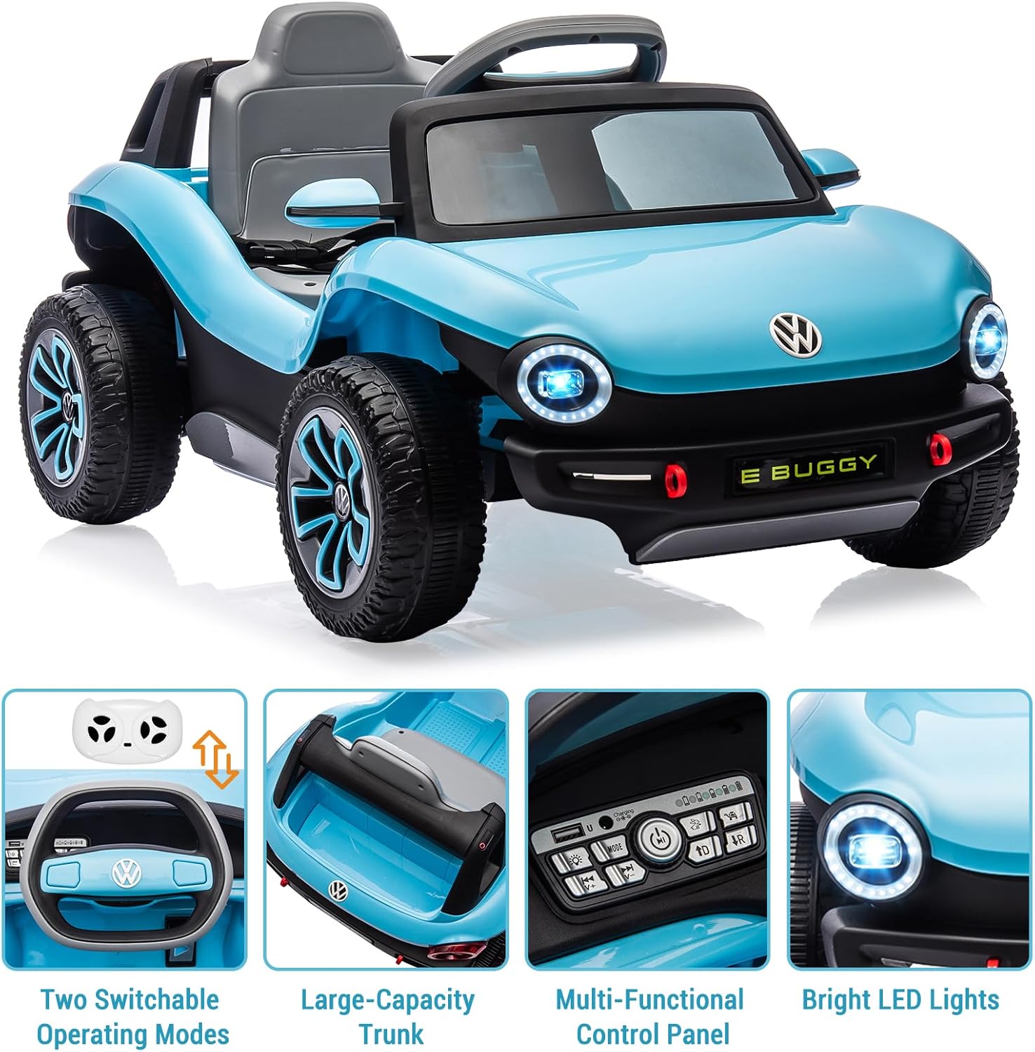 Der Rose Licensed Volkswagen Beetle 12V Kids Electric Ride On Car With ...