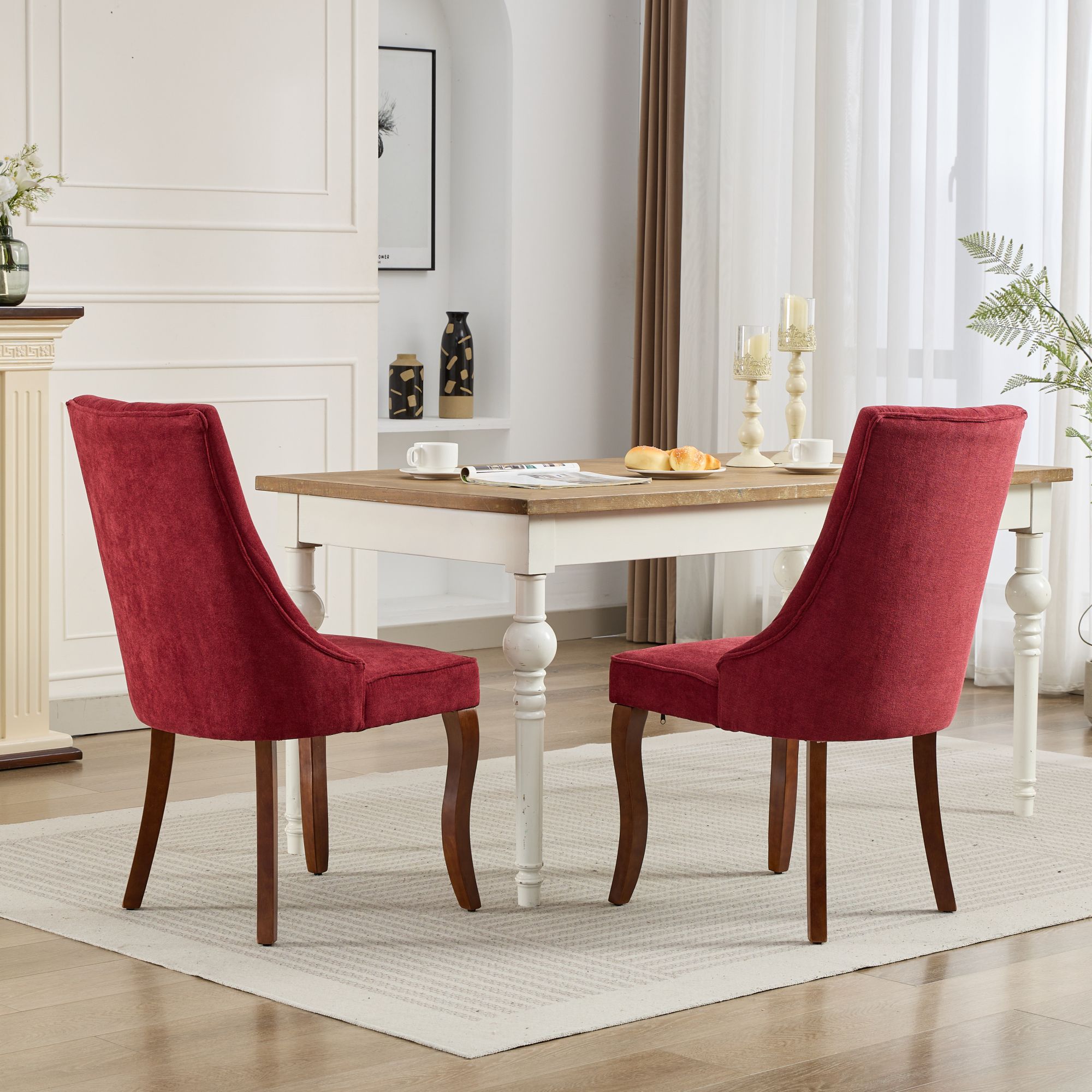 Clihome Dining Chairs 19.7-in W Modern Red Accent Chair in the Chairs ...
