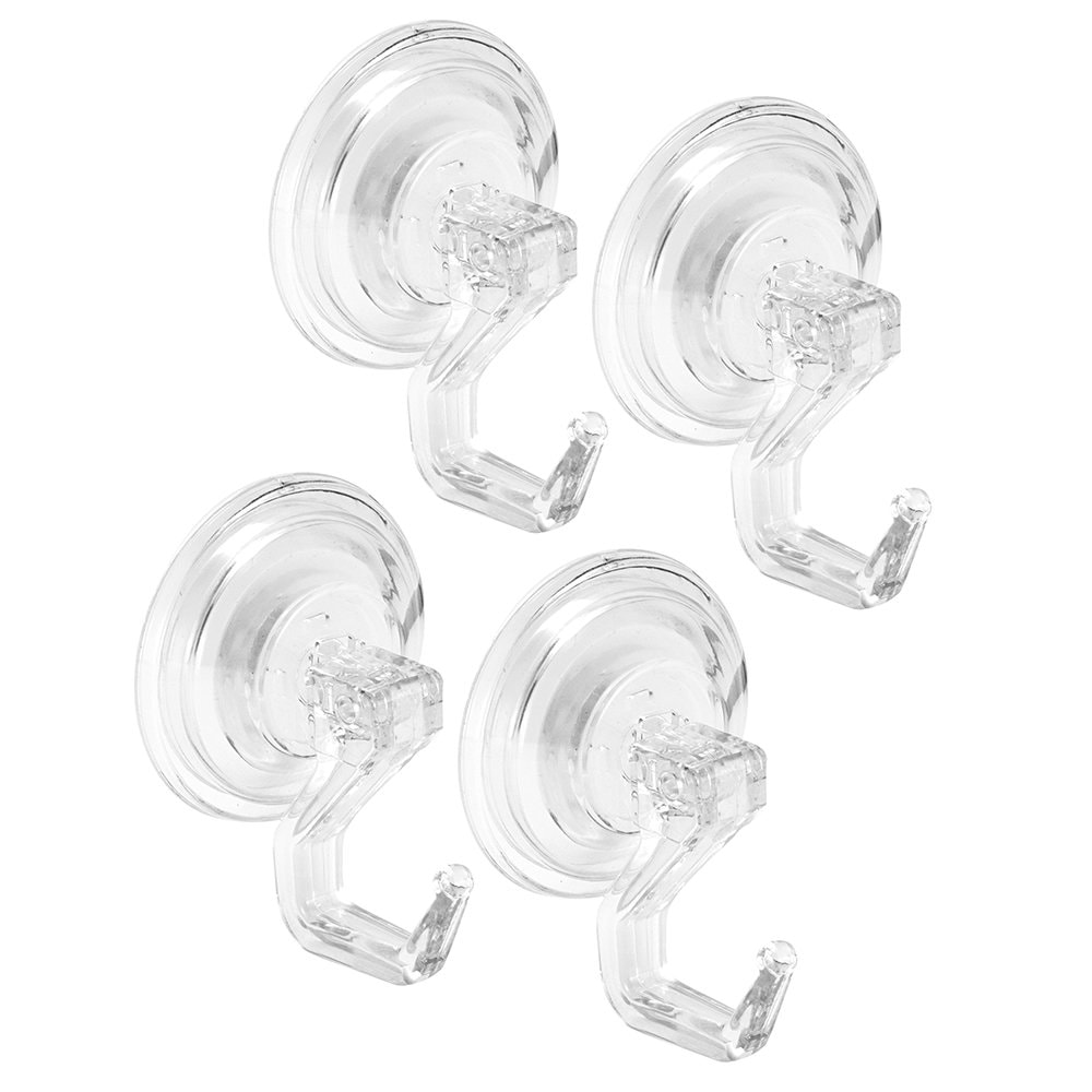 iDesign Power Lock Bathroom Shower Plastic Suction Cup Hooks for Loofah ...
