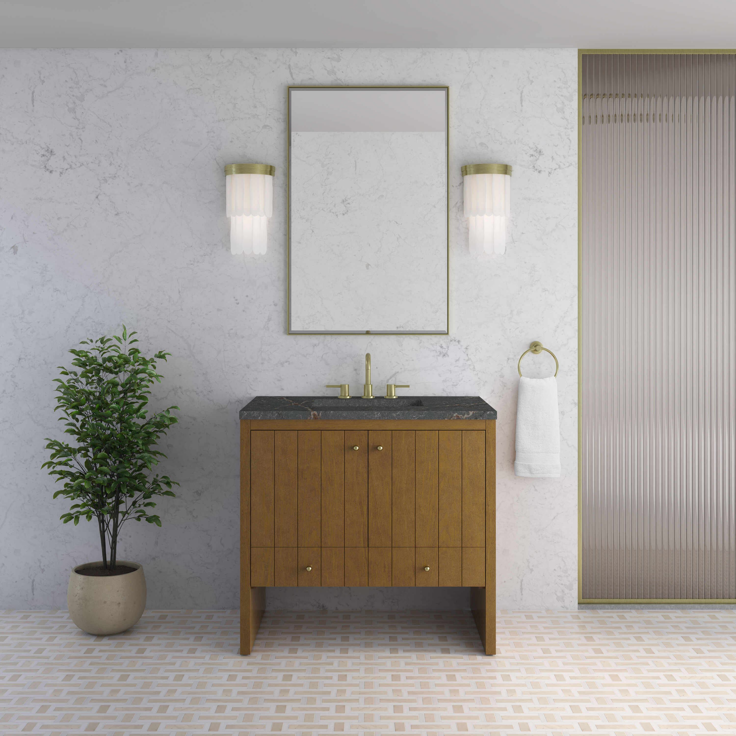 James Martin Vanities Hudson 36-in Honey Oak Undermount Single Sink ...