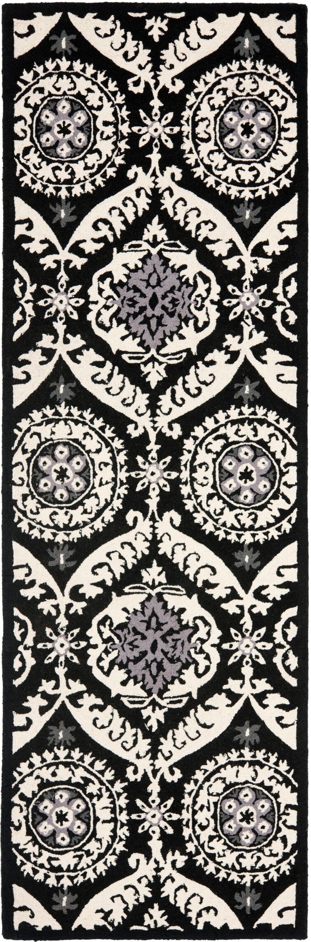 Safavieh Chelsea 356A Victorean Cameo Black White 2ft-6in x 12ft ...