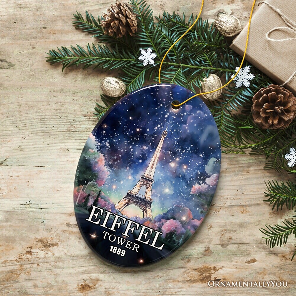 OrnamentallyYou Eiffel Tower Majestic Night View Christmas Ornament ...