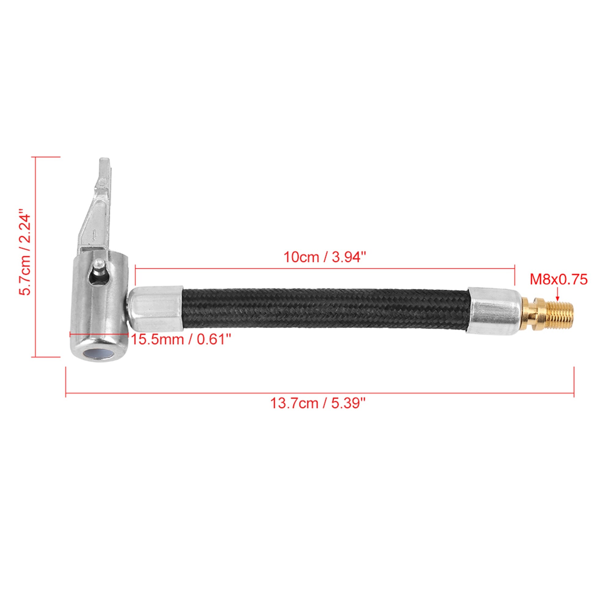 Unique Bargains 2pcs 10cm Car Tire Valve Connect Pipe Air Chuck ...