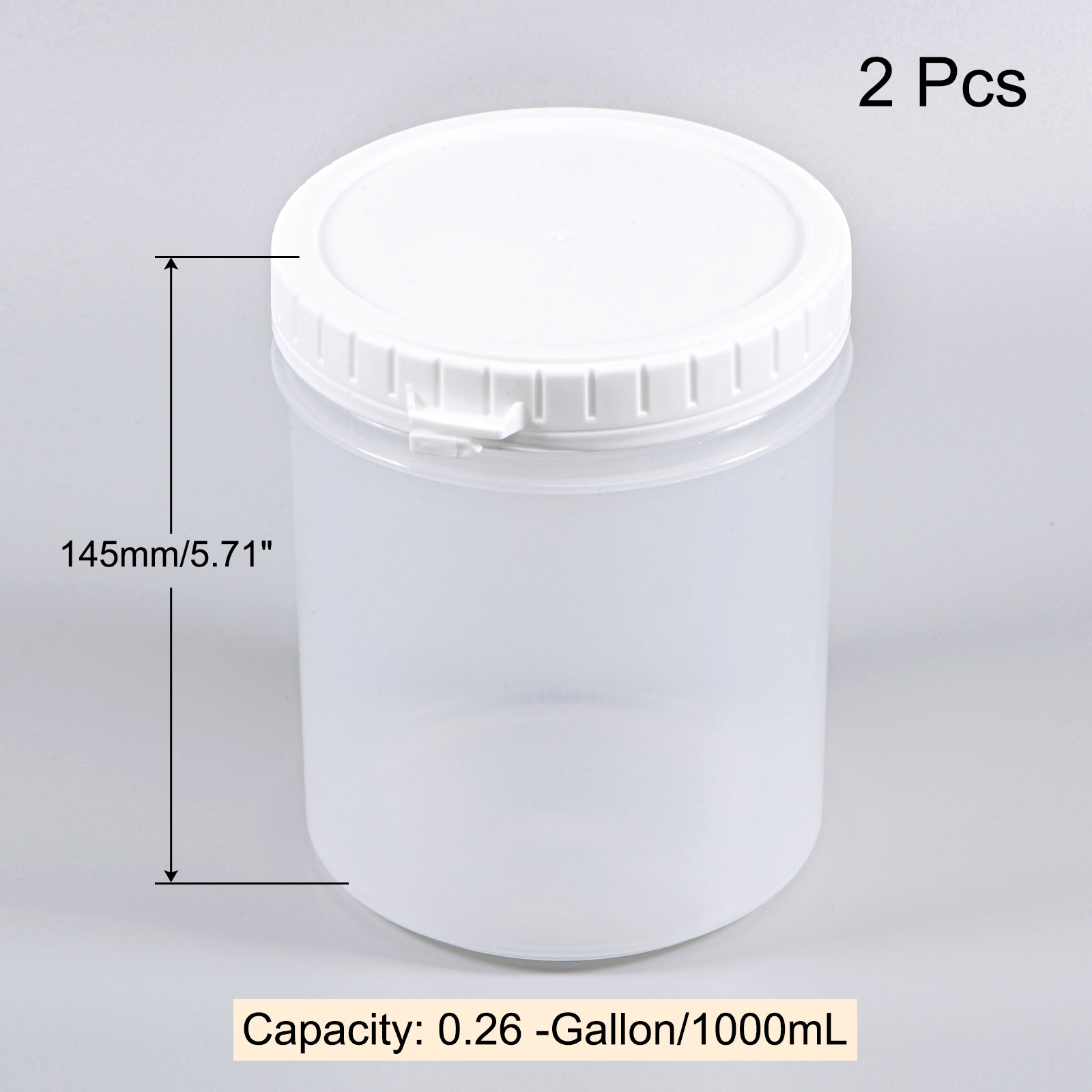 Unique Bargains Empty Plastic Paint Pail with Sealing Strip Lid 0.26 ...
