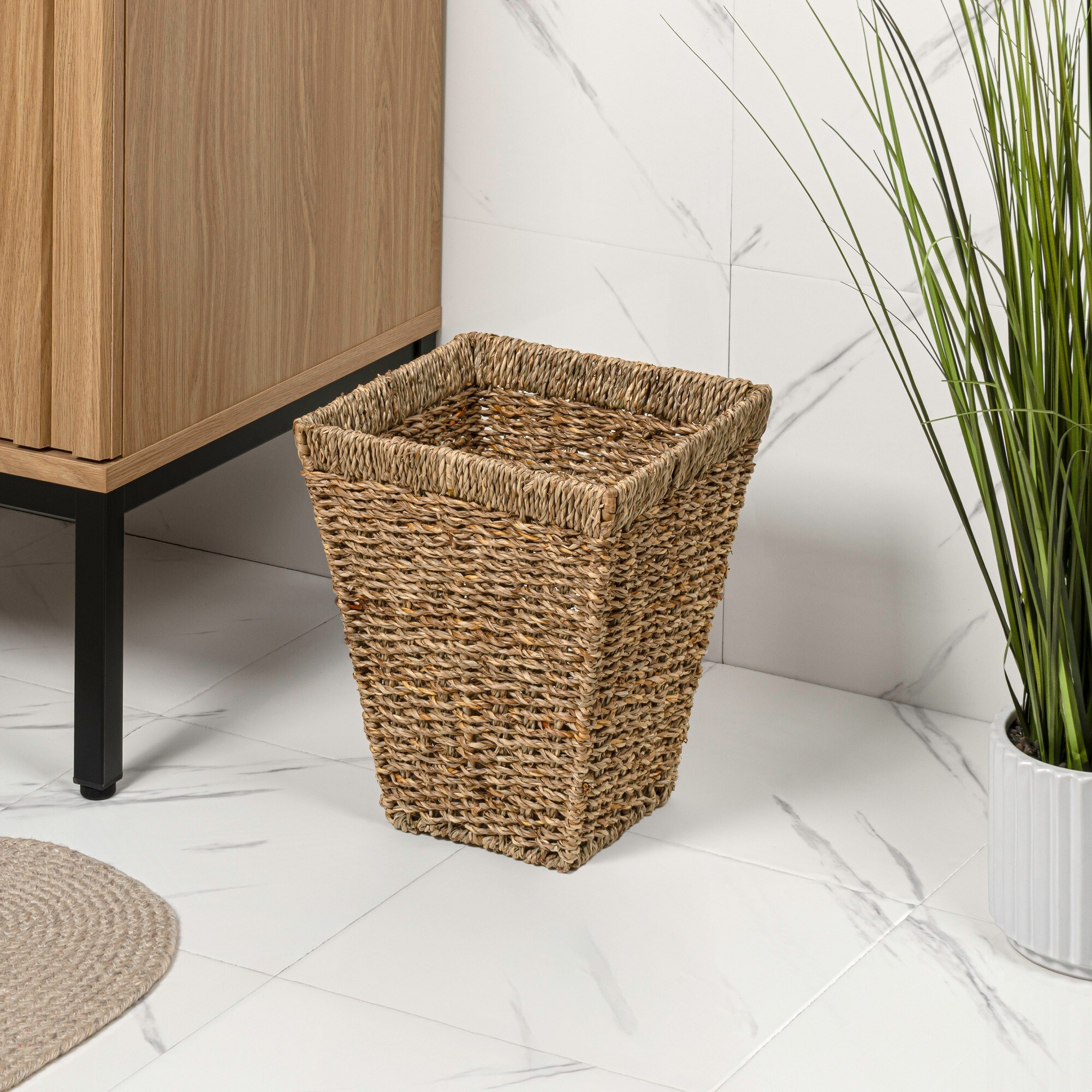 happimess 2.3 Gallon Natural Metal Kitchen Lidless Trash Can in the ...