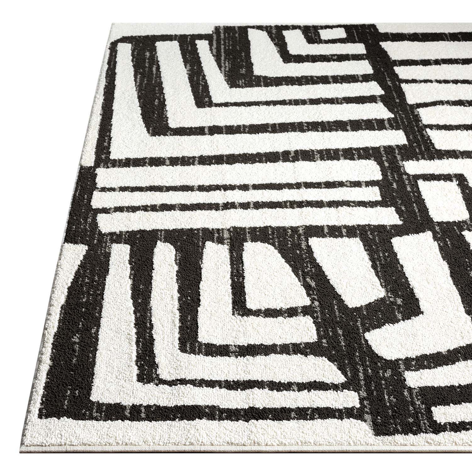 Abani Rugs Nomad 4 x 6 (ft) Loomed Polypropylene Cream/Grey Rectangular ...