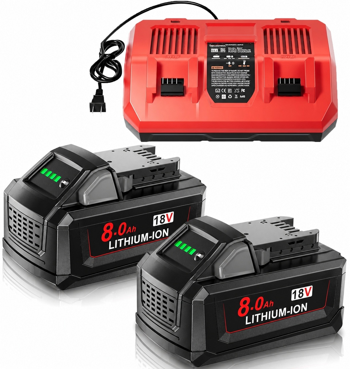 Justincity 18V cordless Power Tool Dual Charger Set Compatible with ...
