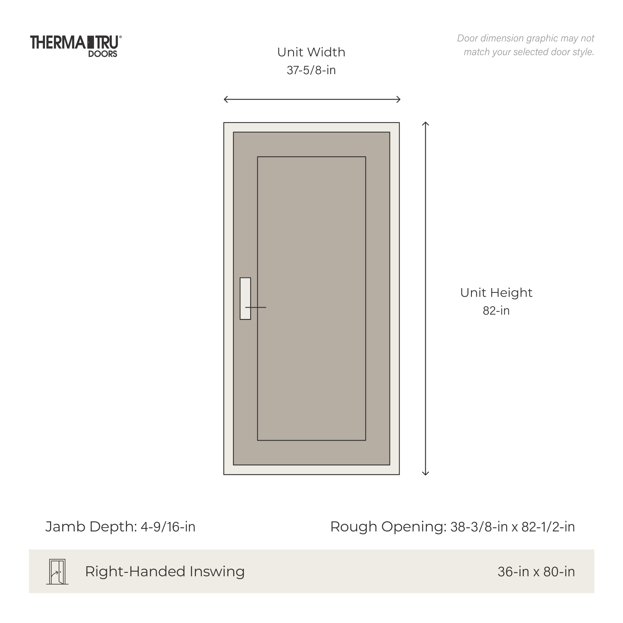 Therma-Tru 36-in x 80-in x 4-9/16-in Fiberglass Right-hand inswing ...