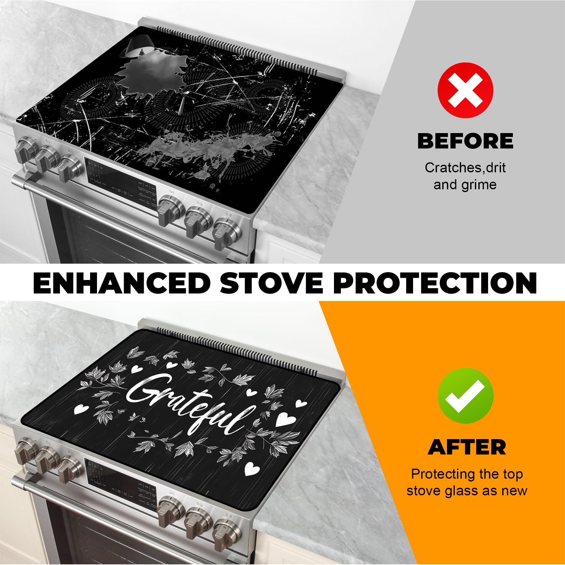 Anqtovp Heat Resistant Electric Stove Top Cover 28.5 x 20.5 Inch Dual ...