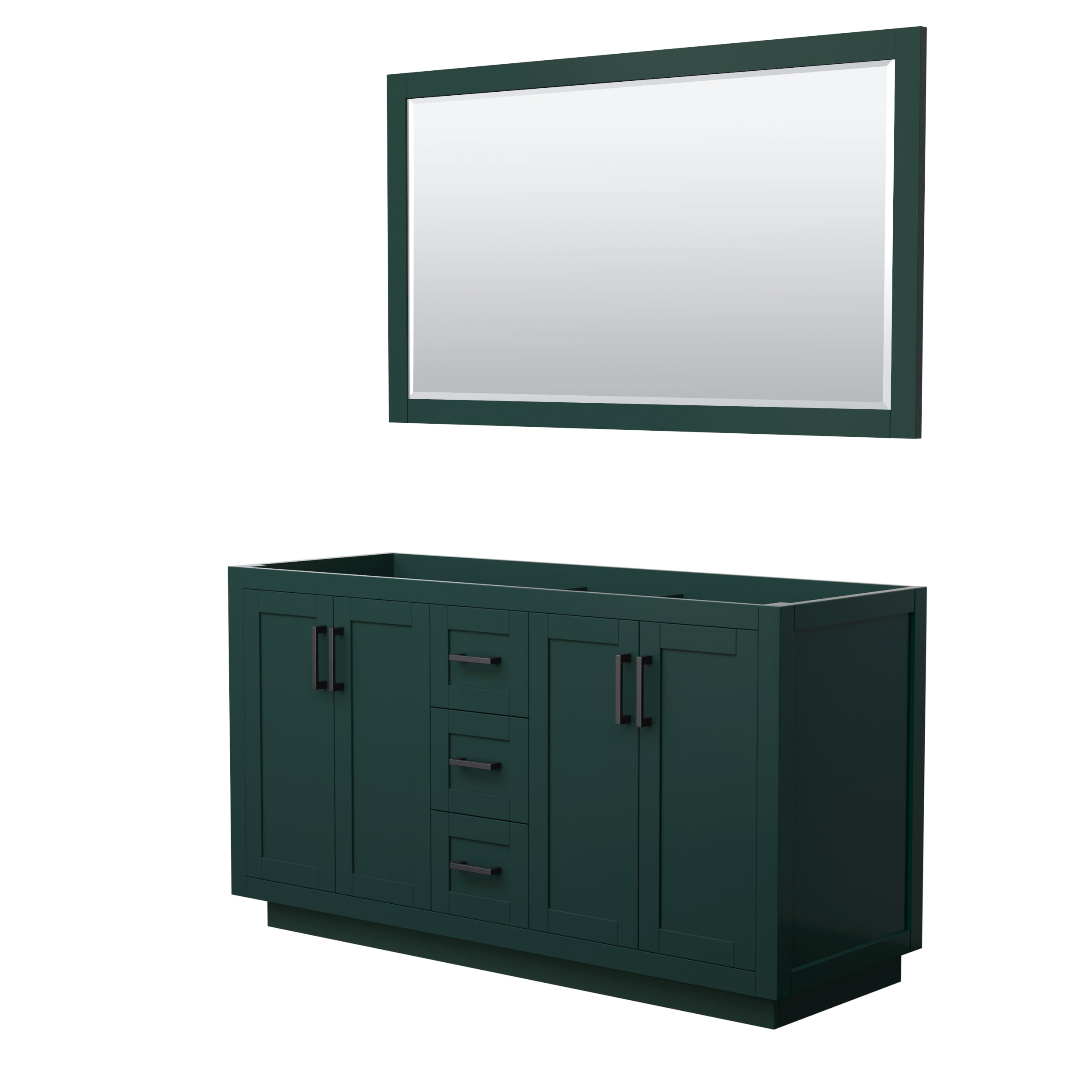 Wyndham Collection Miranda 60-in Green with Matte Black Trim Bathroom ...