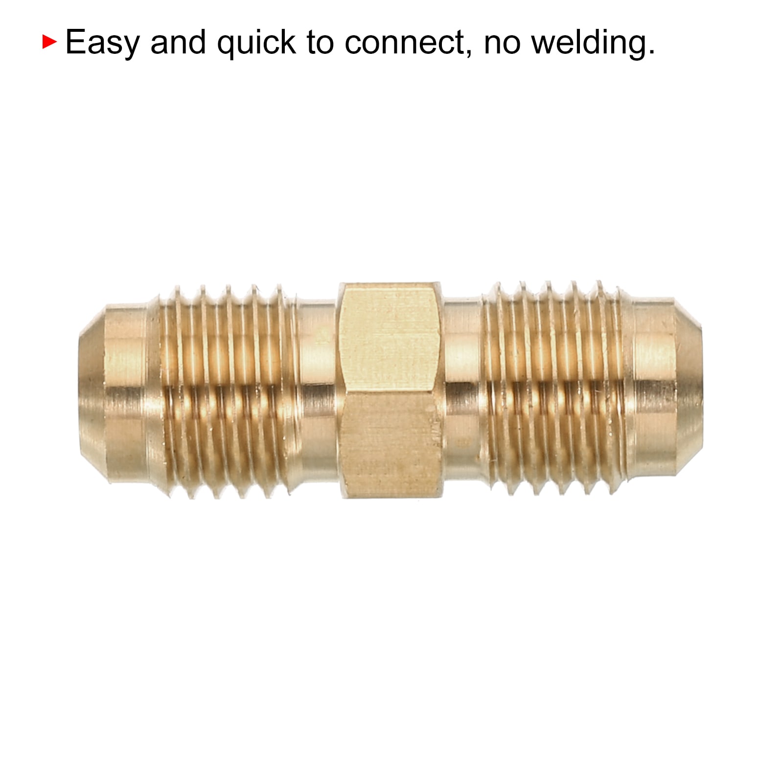 Unique Bargains Brass Tube Coupler 1/4 Inch Flare x 1/4 Inch Flare Male ...