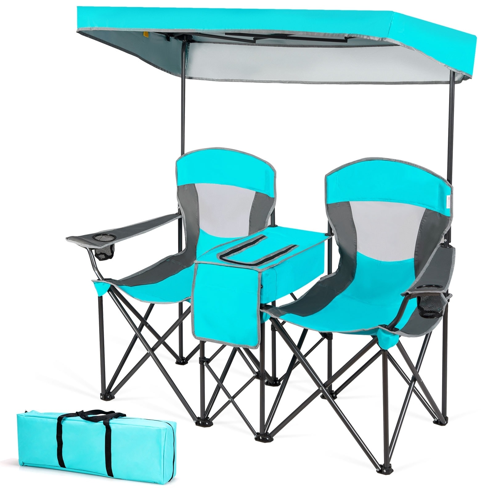 Slickblue Steel Oxford Fabric Blue/ Turquoise/ Red- Portable Folding ...