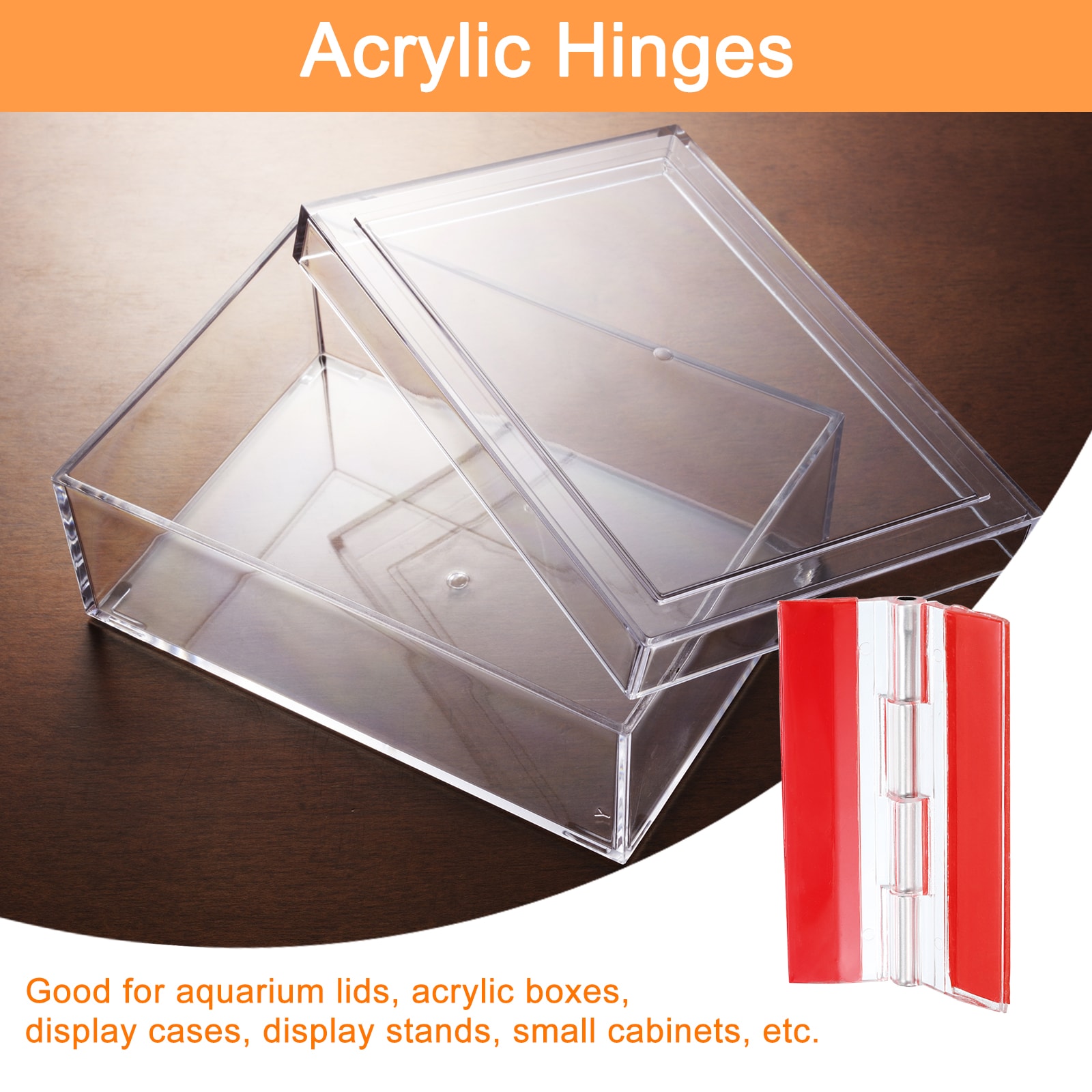 Unique Bargains 4pcs Acrylic Hinges 25x35mm Self-Adhesive Clear Hinge ...