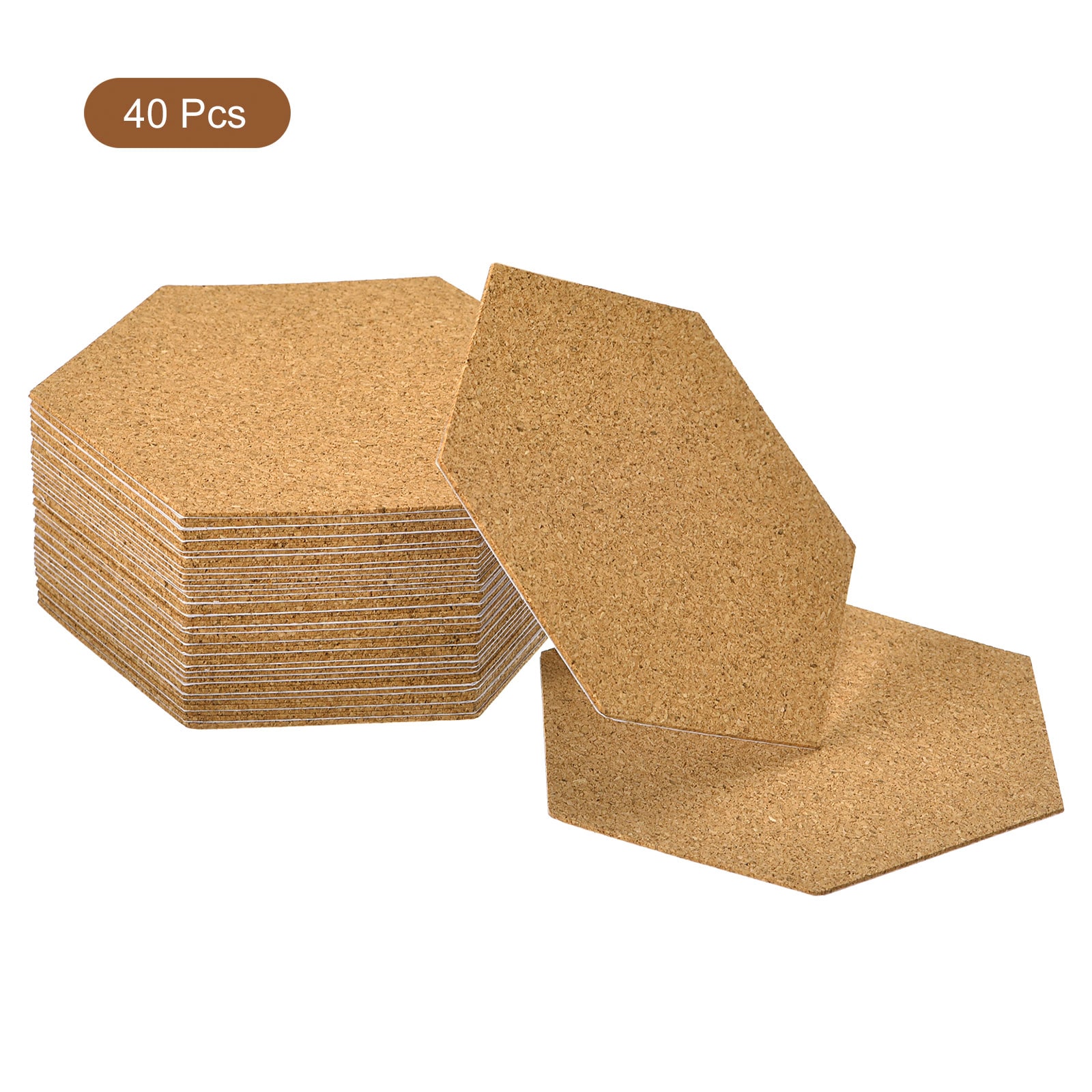 Unique Bargains 40Pcs 4x4 Inch Hexagon Cork Coasters Cork Squares Cork ...