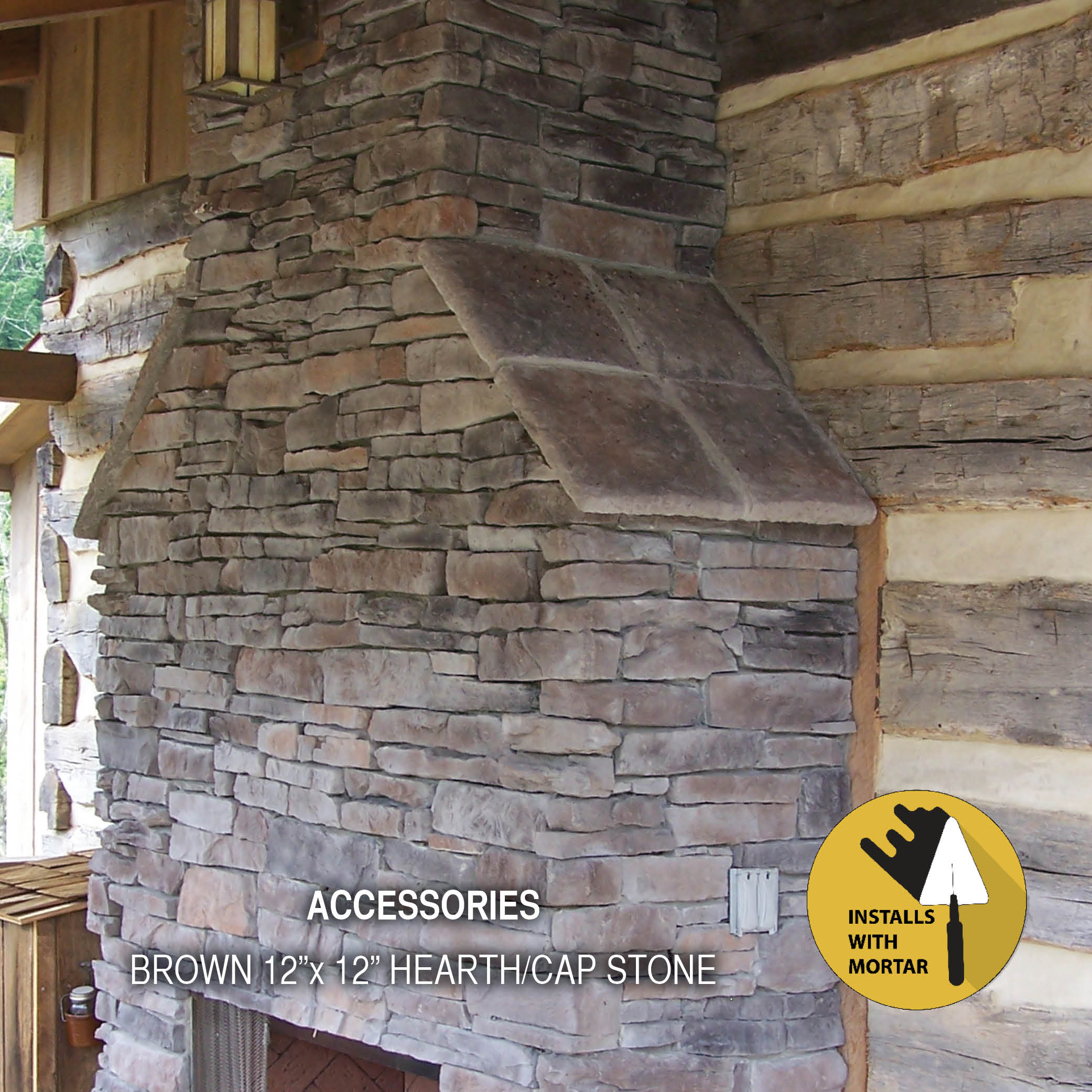 M-Rock Hearth Capstone Brown 1 Square feet Brown Stone veneer in the ...