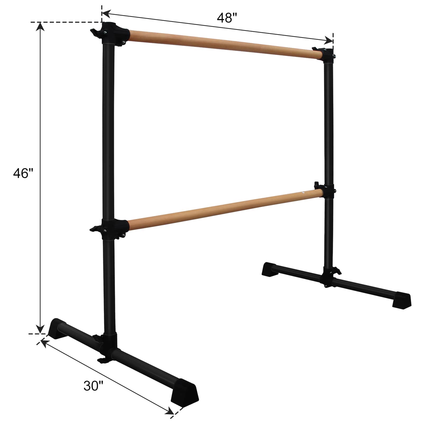 Vynxaria 4FT Black Solid Wood Ballet Barre 7 46 Inches Adjustable Non ...
