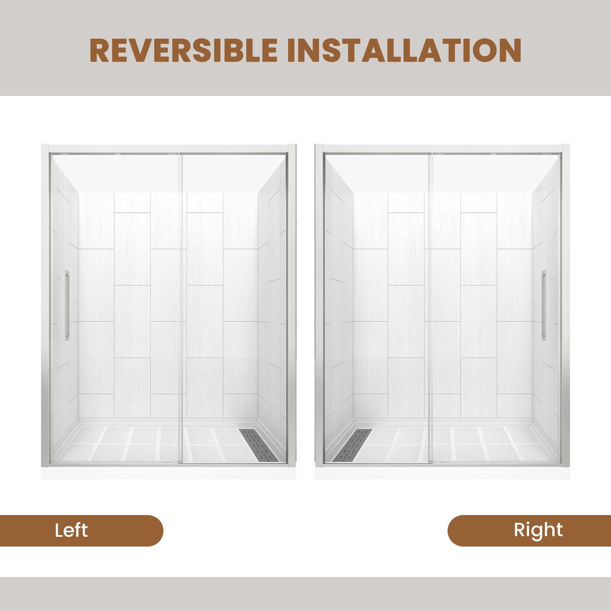 CASAINC 3 -Piece 36-in W x 60-in L x 80-in H Rectangle One-piece shower ...