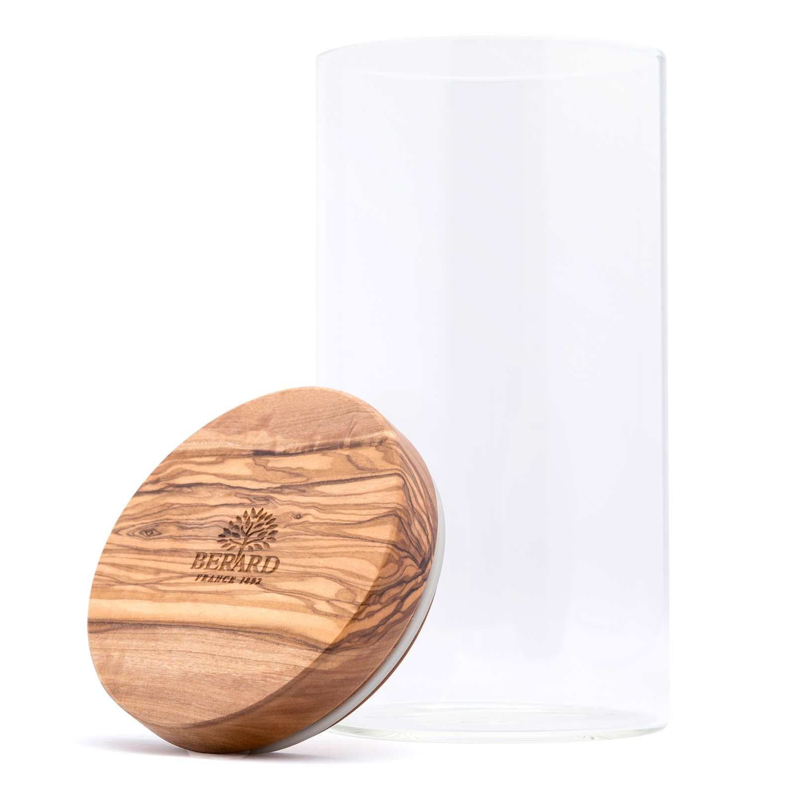 Berard Glass Storage Jar With Olive Wood Lid 30ounce in the Food ...