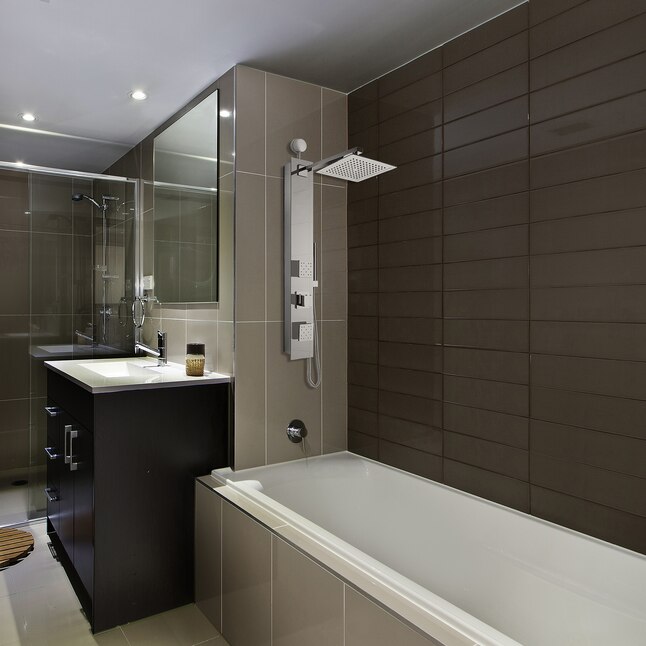 Akdy Mirror Dual Head Shower Panel System With 4 Way Diverter At
