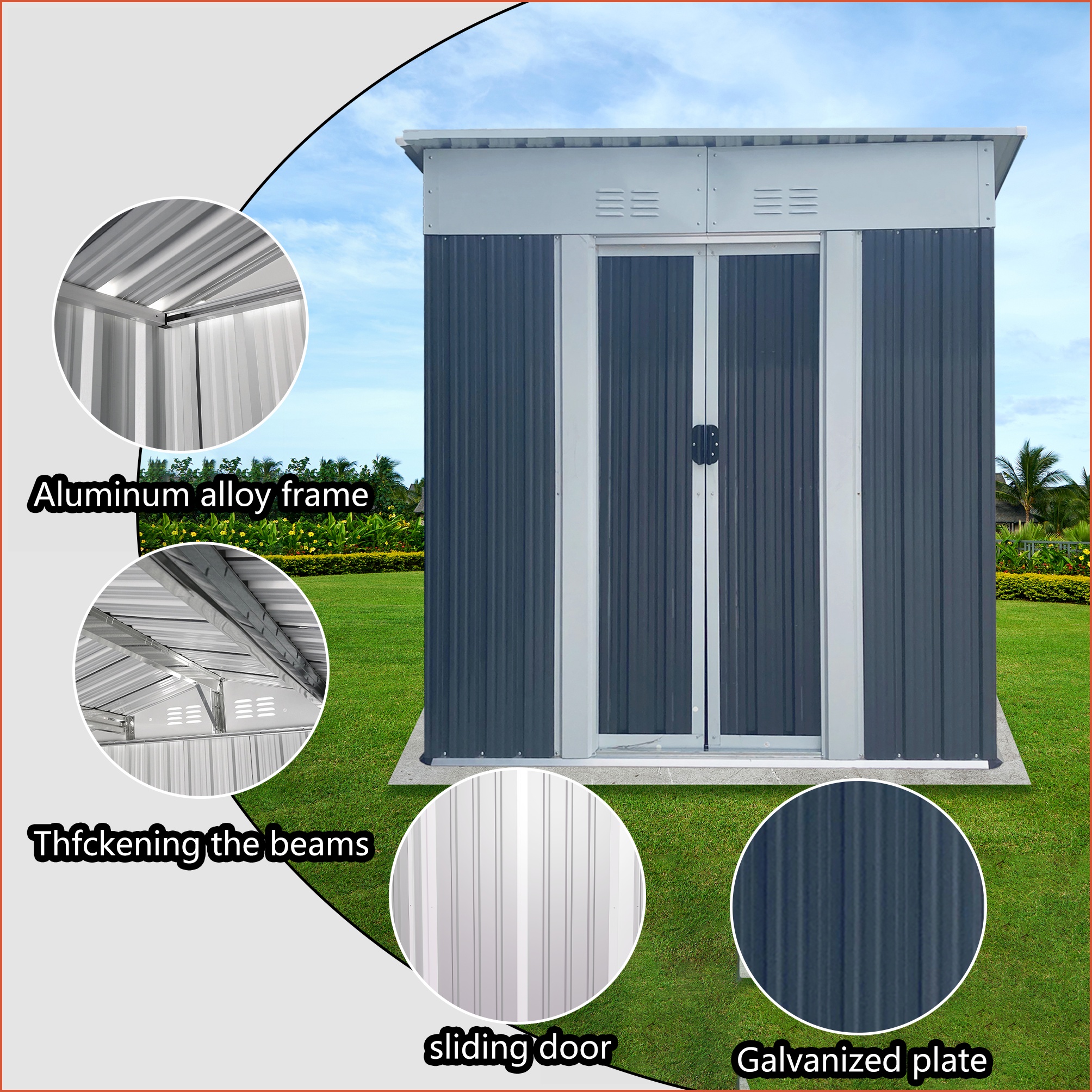 Watnature Storage Sheds Casilla de Almacenamiento 5FT times 3FT Slate ...