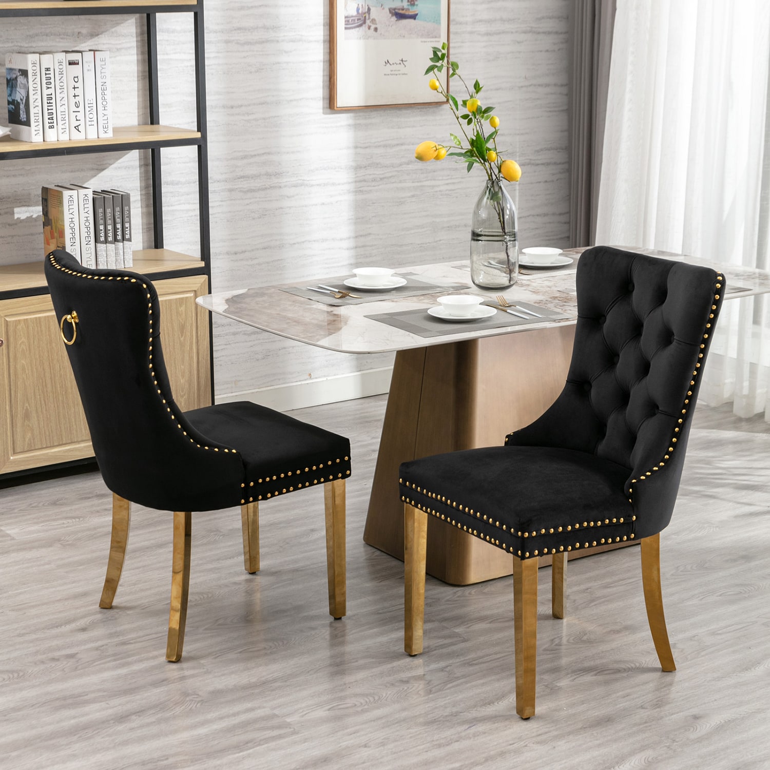 Crushed velvet dining set store