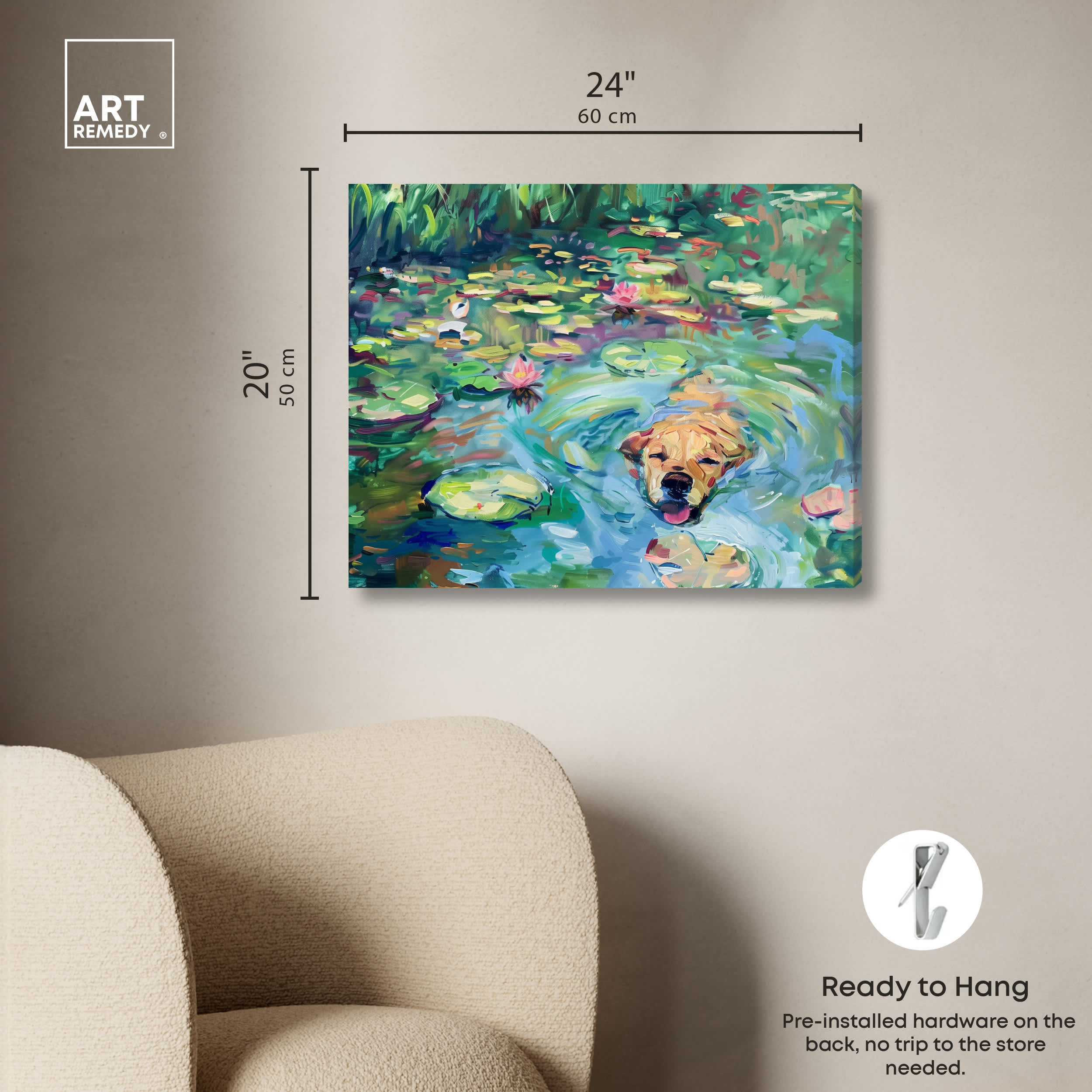 Art Remedy Lily Pad Dog French country/Cottage Print by Gallery Wrapped ...
