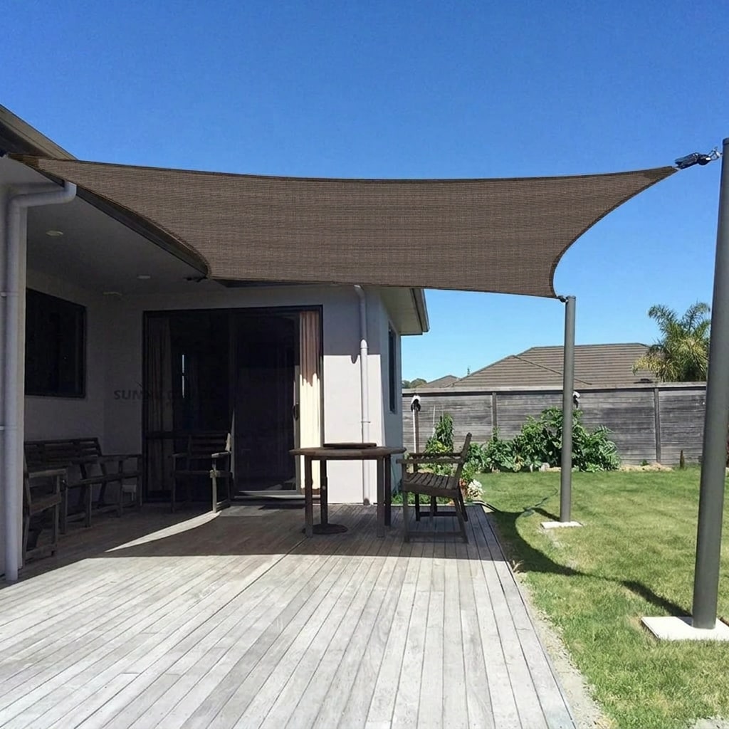 ITOPFOX Sun Shade Sail Rectangle 13 Foot x 16 Foot 5 Inch Dark Grey UV ...