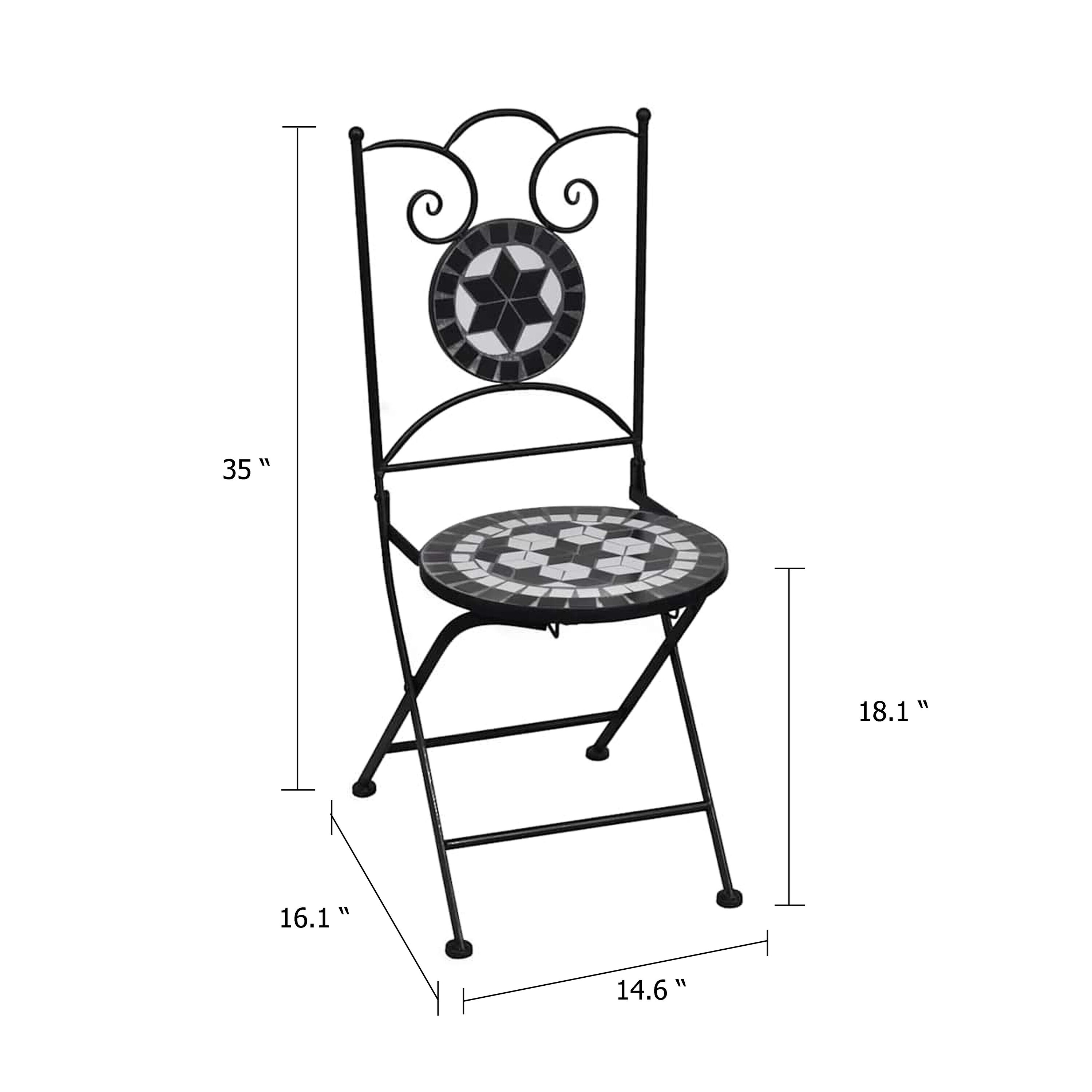 Benzara Azzy Metal Outdoor Side Dining Chair in Black (Set of 2) in the ...
