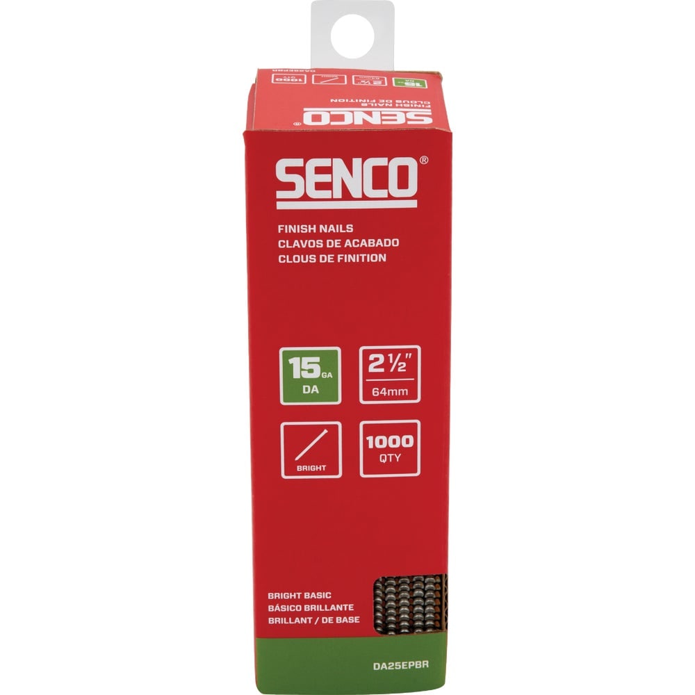 SENCO 2-1/2 15 Gauge Angled Finish Nails - 1000 Count Pack with Bright ...
