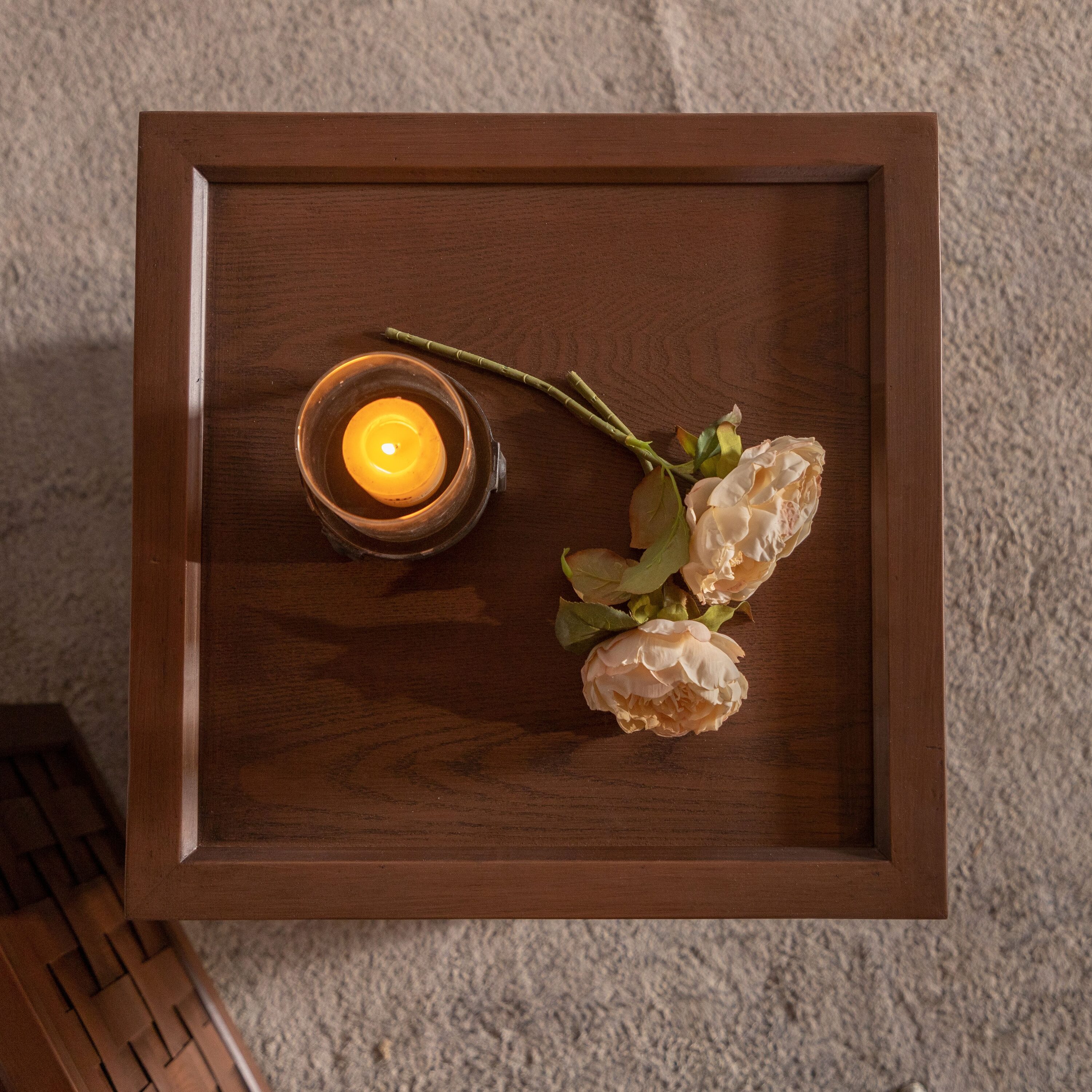 GDFStudio Indoor Farmhouse 31.5-in Solid Wood Square Coffee Table with ...