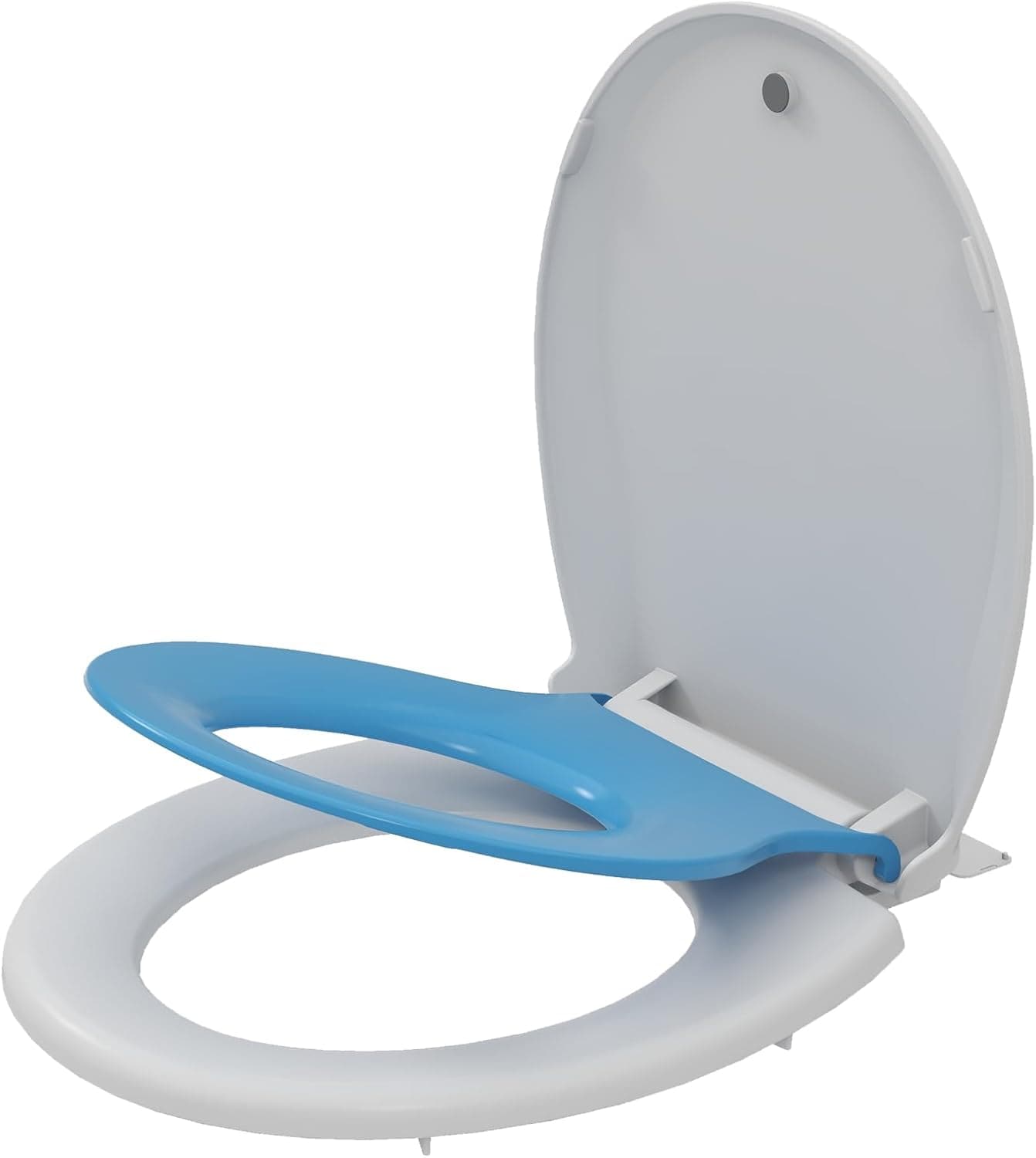 Garvee 2-in-1 Dual Seat 17 Inch Blue PP Toilet Seat Round Soft Close ...