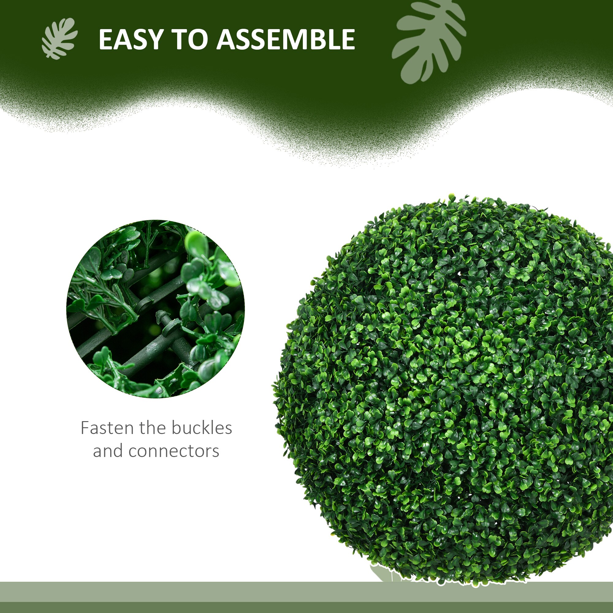 LOVMOR Set of 2 19.75 Inch Artificial Ball Boxwood Topiary Trees Balls ...